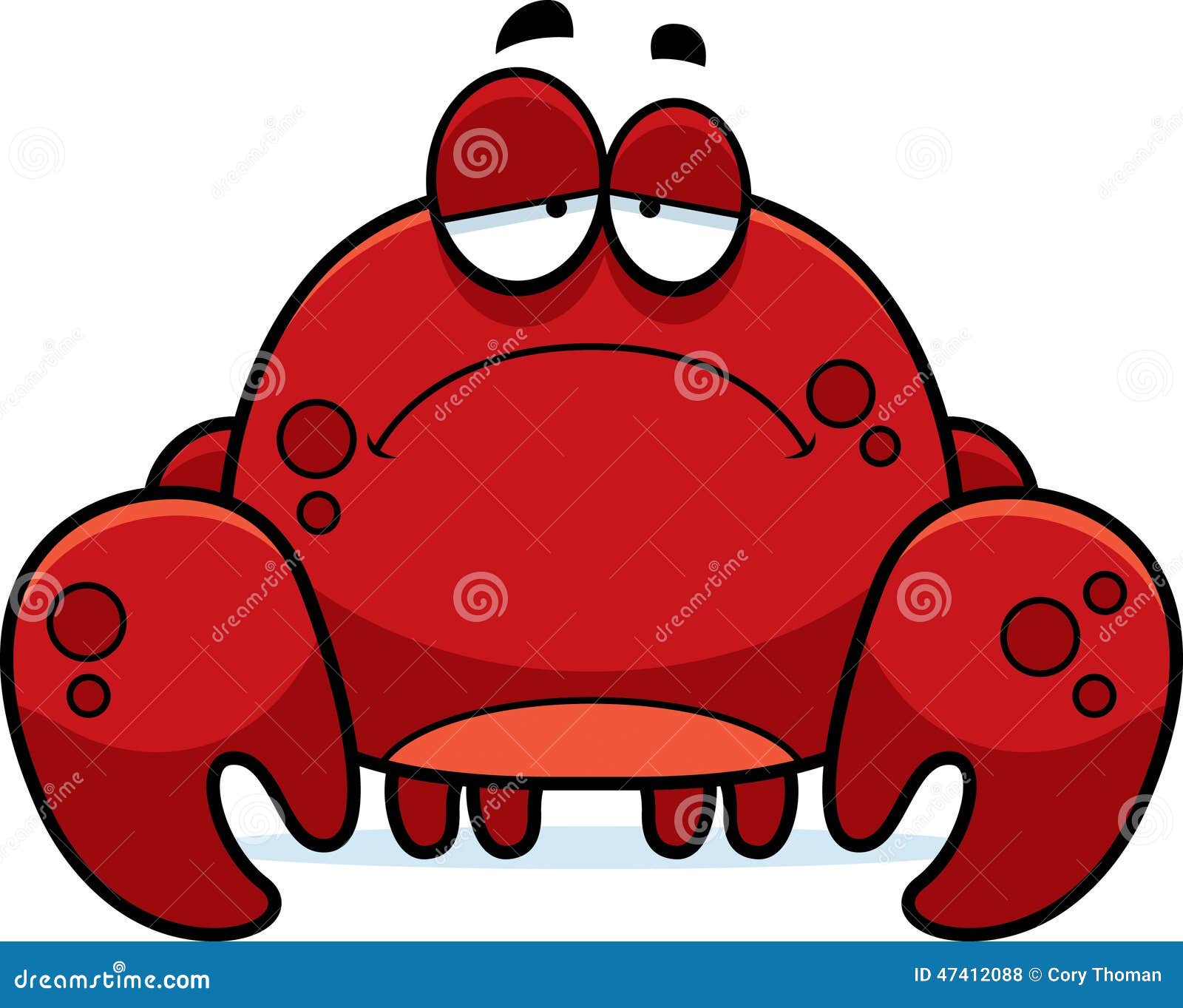 Sad Little Crab stock vector. Illustration of clip, animal - 47412088