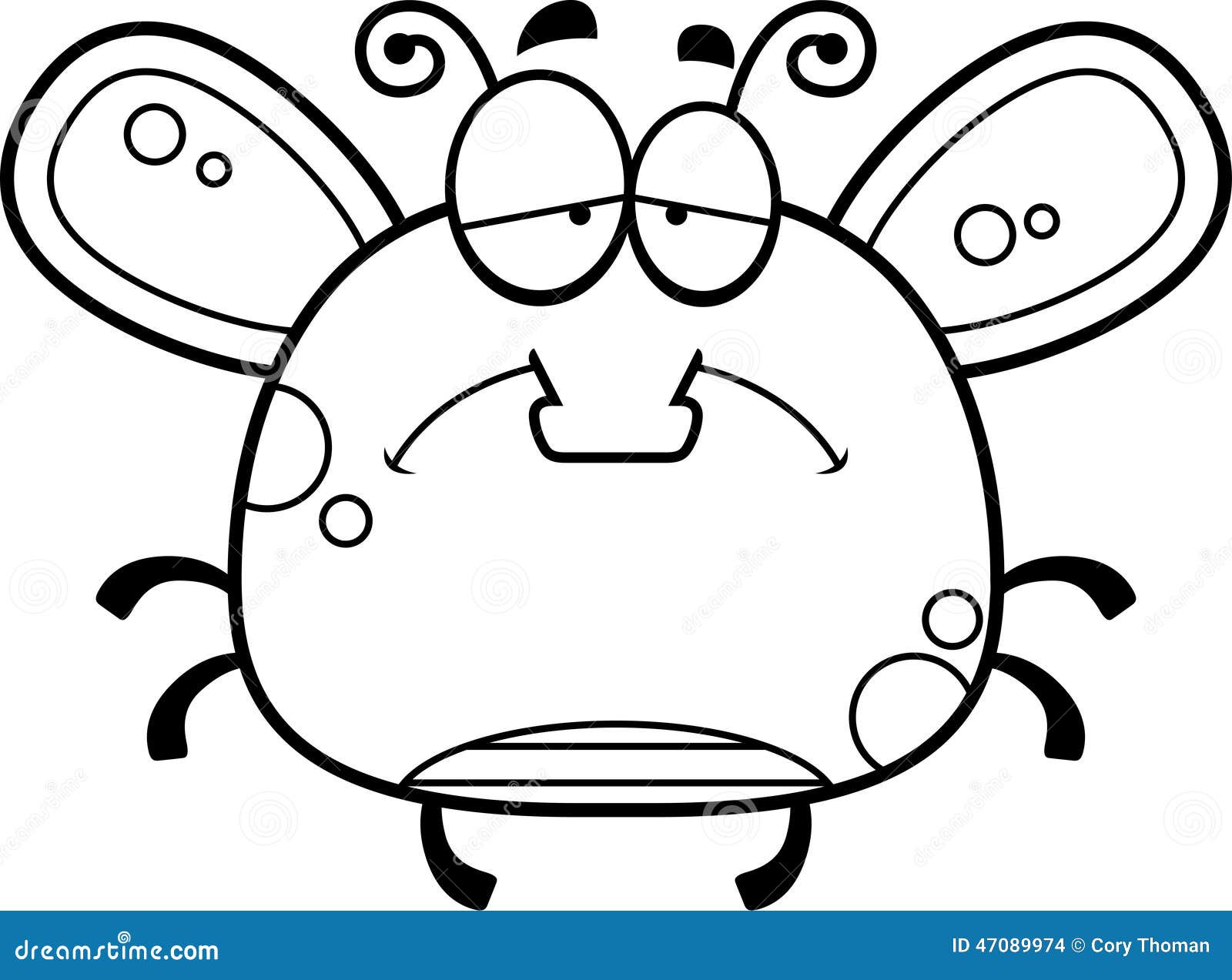 Sad Little Fly stock vector. Illustration of upset, vector - 47089974