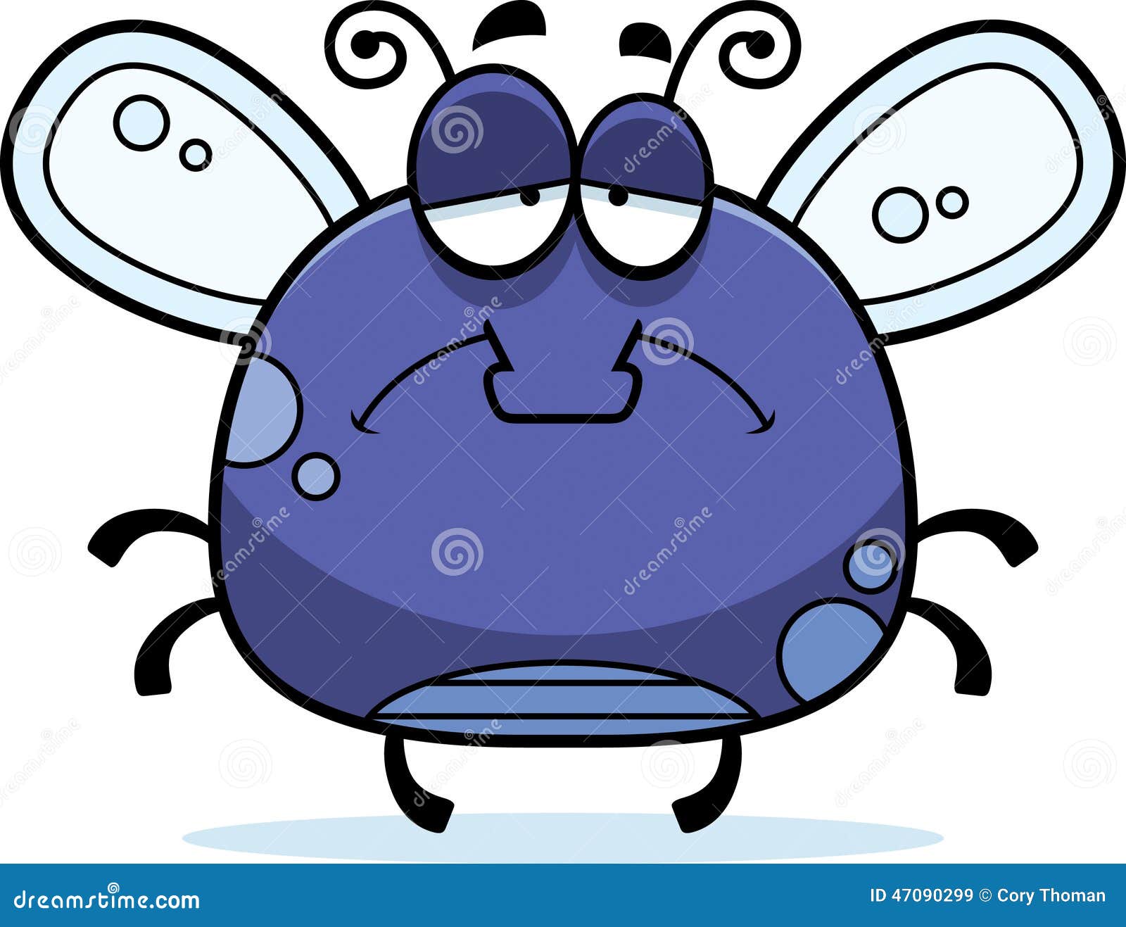 Sad Little Fly stock vector. Illustration of wings, depressed - 47090299