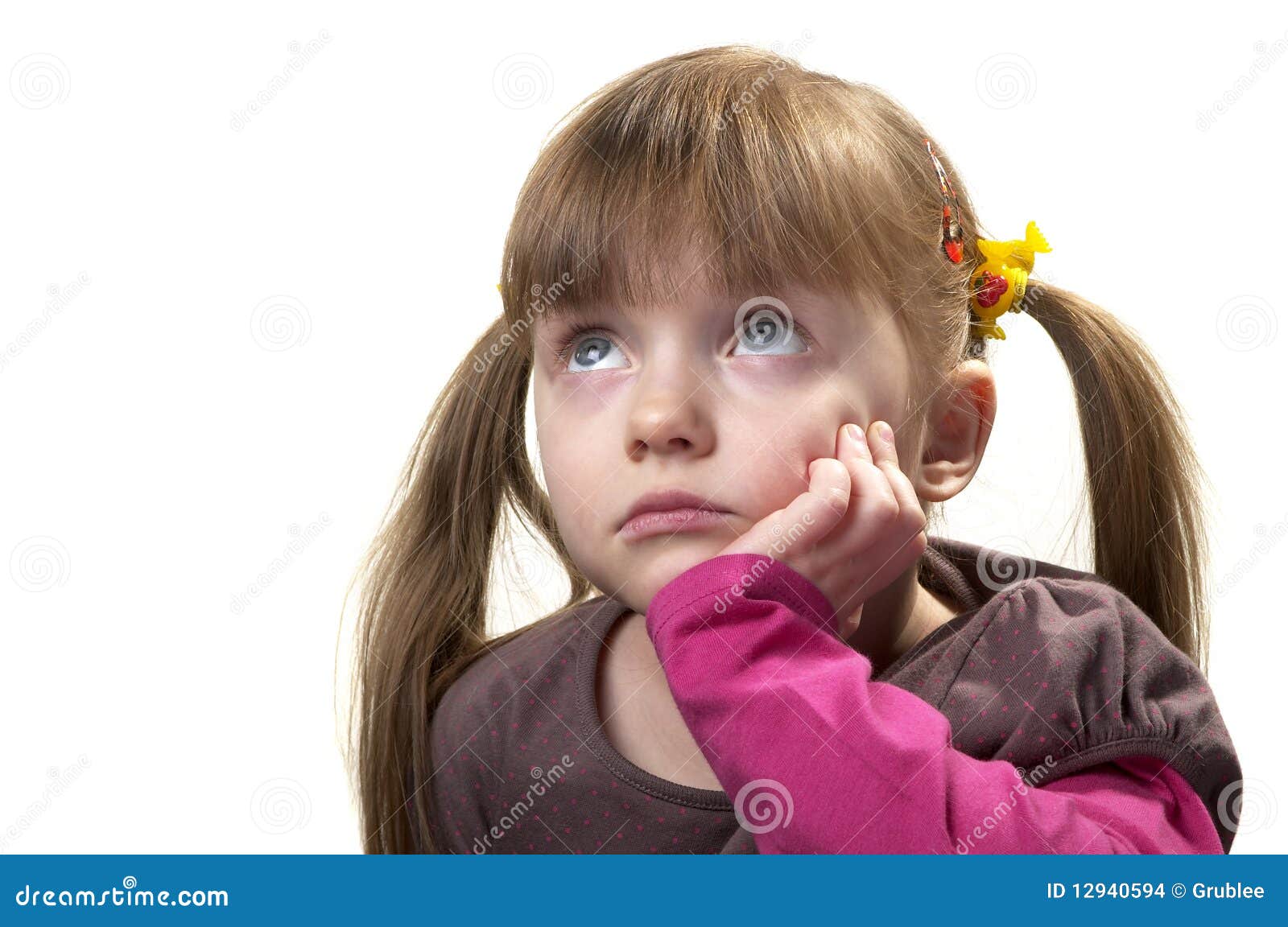 Sad little girl stock photo. Image of beautiful, isolated - 12940594