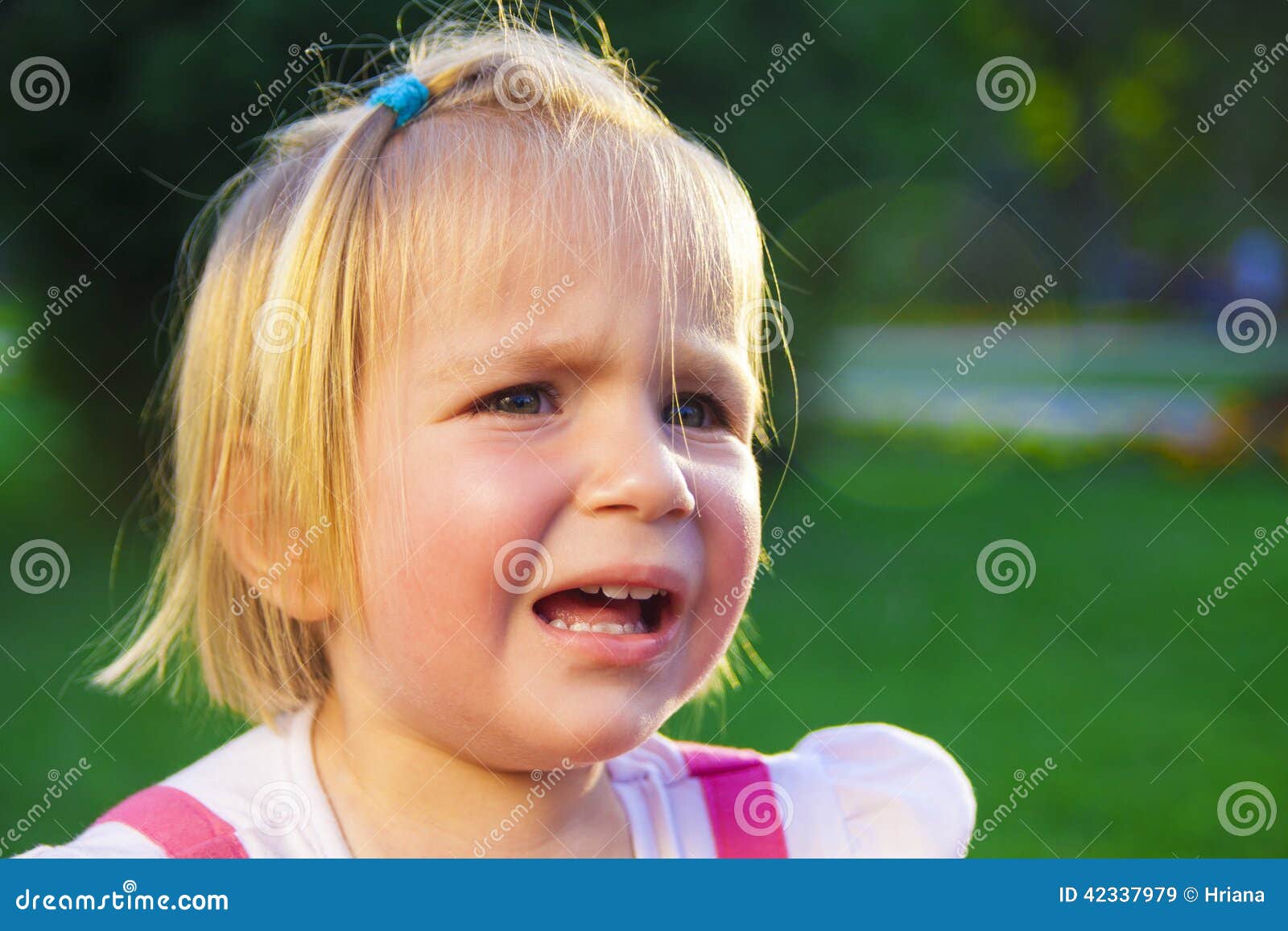 Sad little girl crying stock image. Image of outside - 42337979
