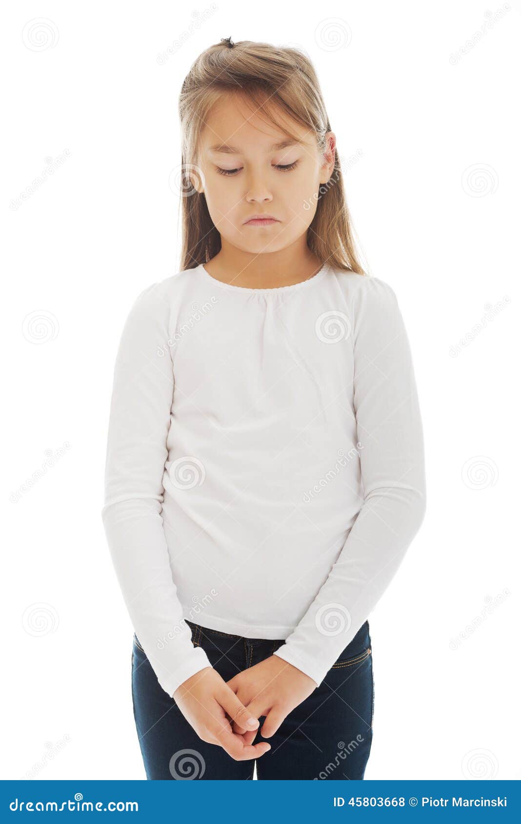 Sad little girl stock photo. Image of isolated, poor - 45803668