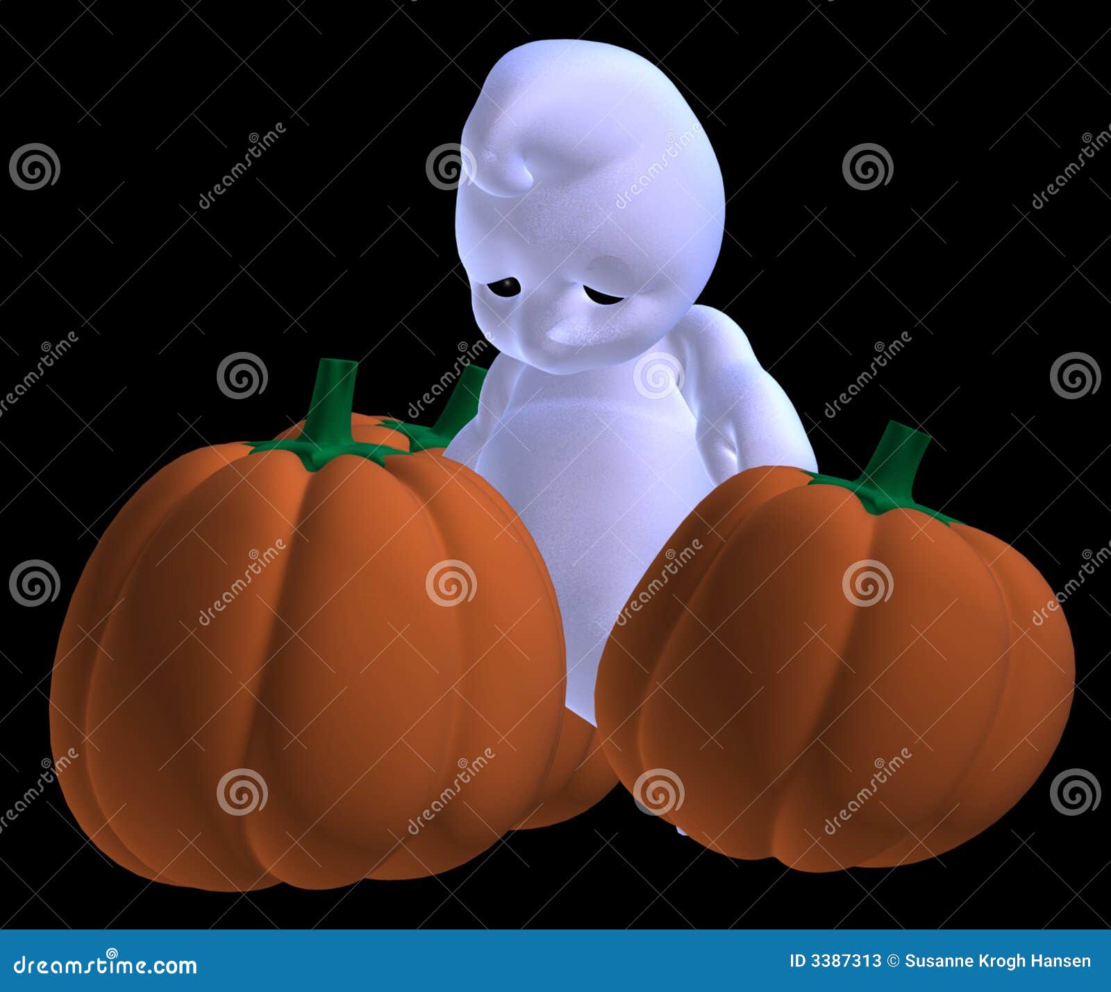 Sad little halloween ghost stock illustration. Illustration of ...