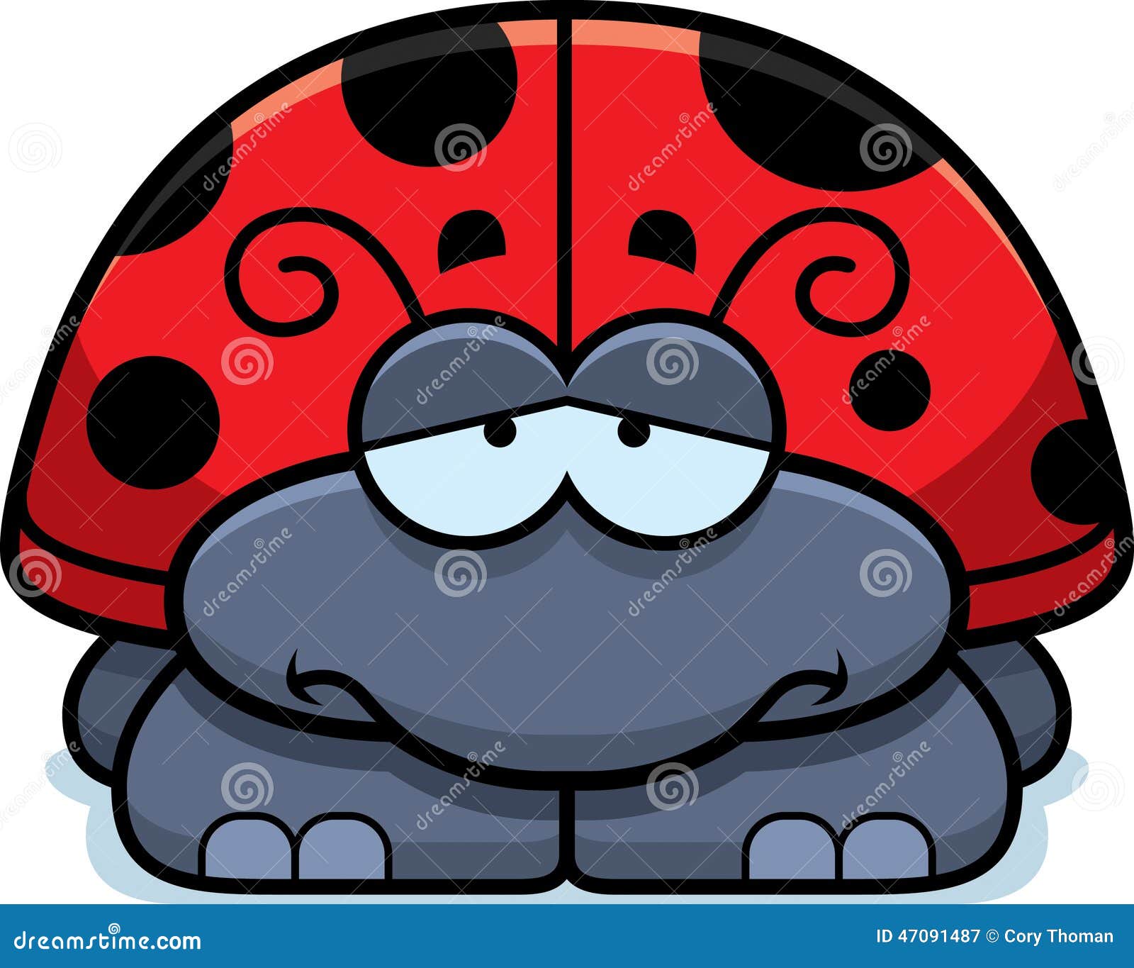 Sad Little Ladybug stock vector. Illustration of small - 47091487