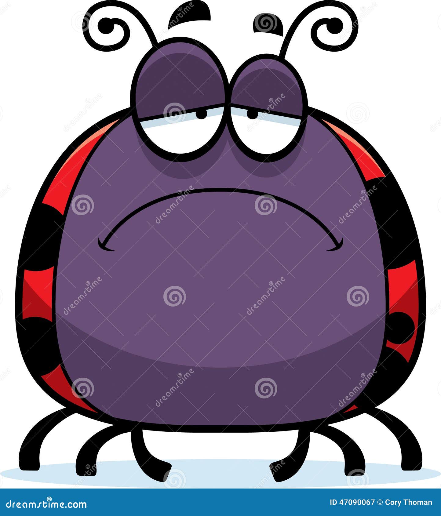 Sad Little Ladybug stock vector. Illustration of clip - 47090067