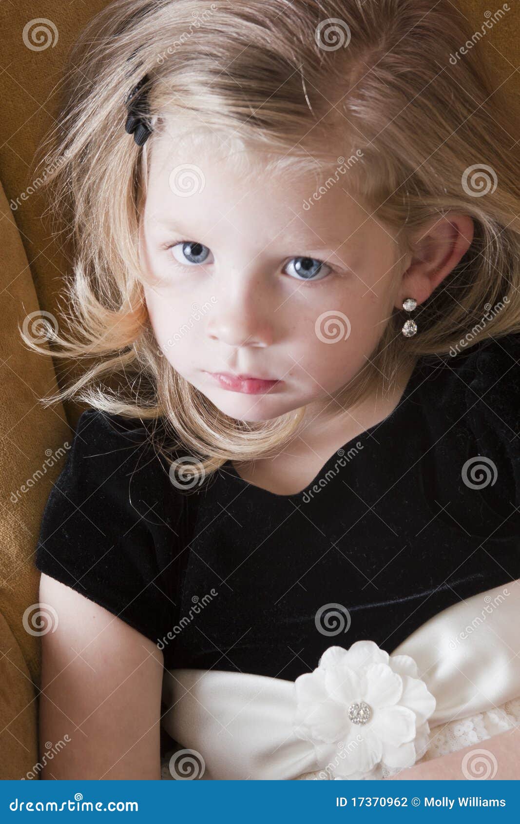 Sad little model stock photo. Image of female, model - 17370962