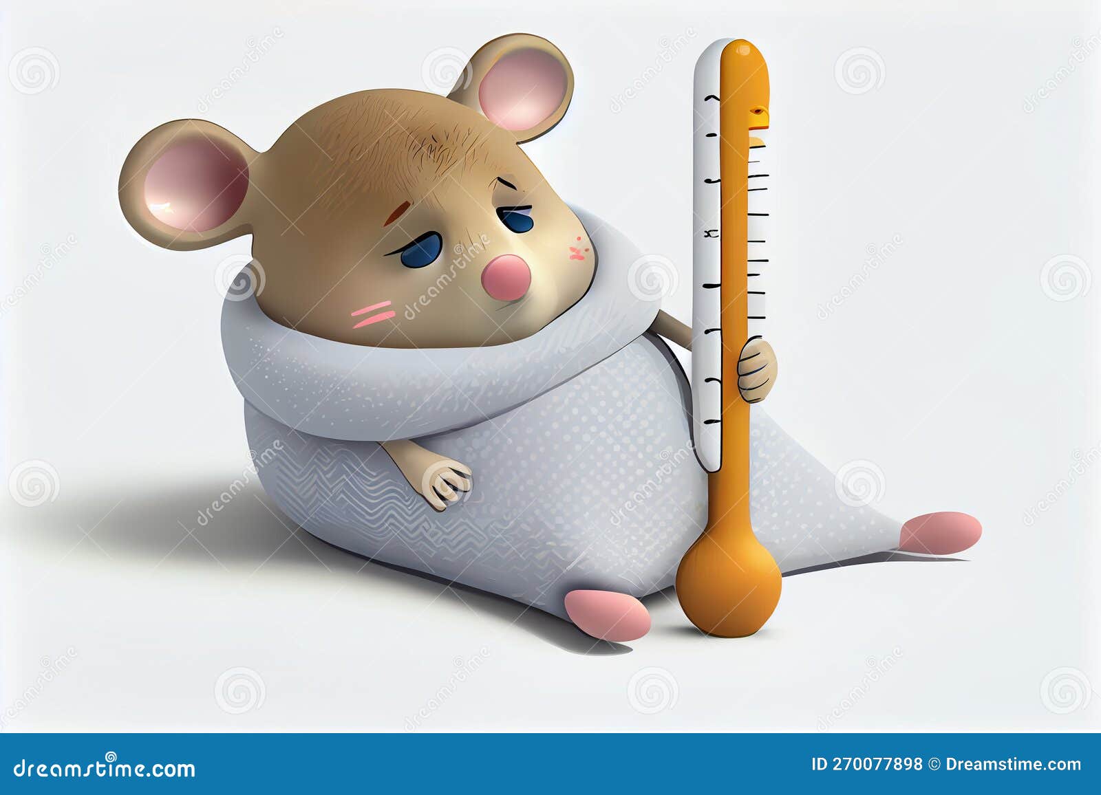 Sad Little Mouse is Sick. AI Generated Stock Illustration ...