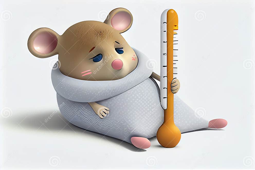 Sad Little Mouse is Sick. AI Generated Stock Illustration ...