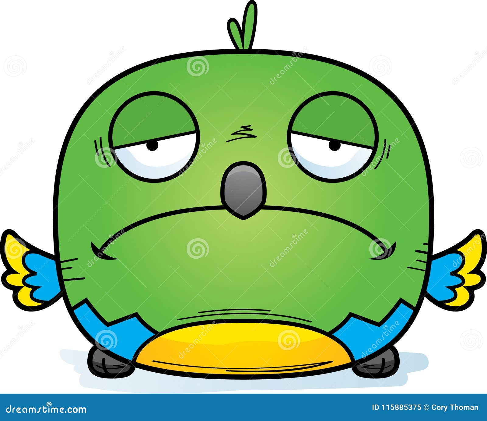 Sad Little Parrot stock vector. Illustration of upset - 115885375