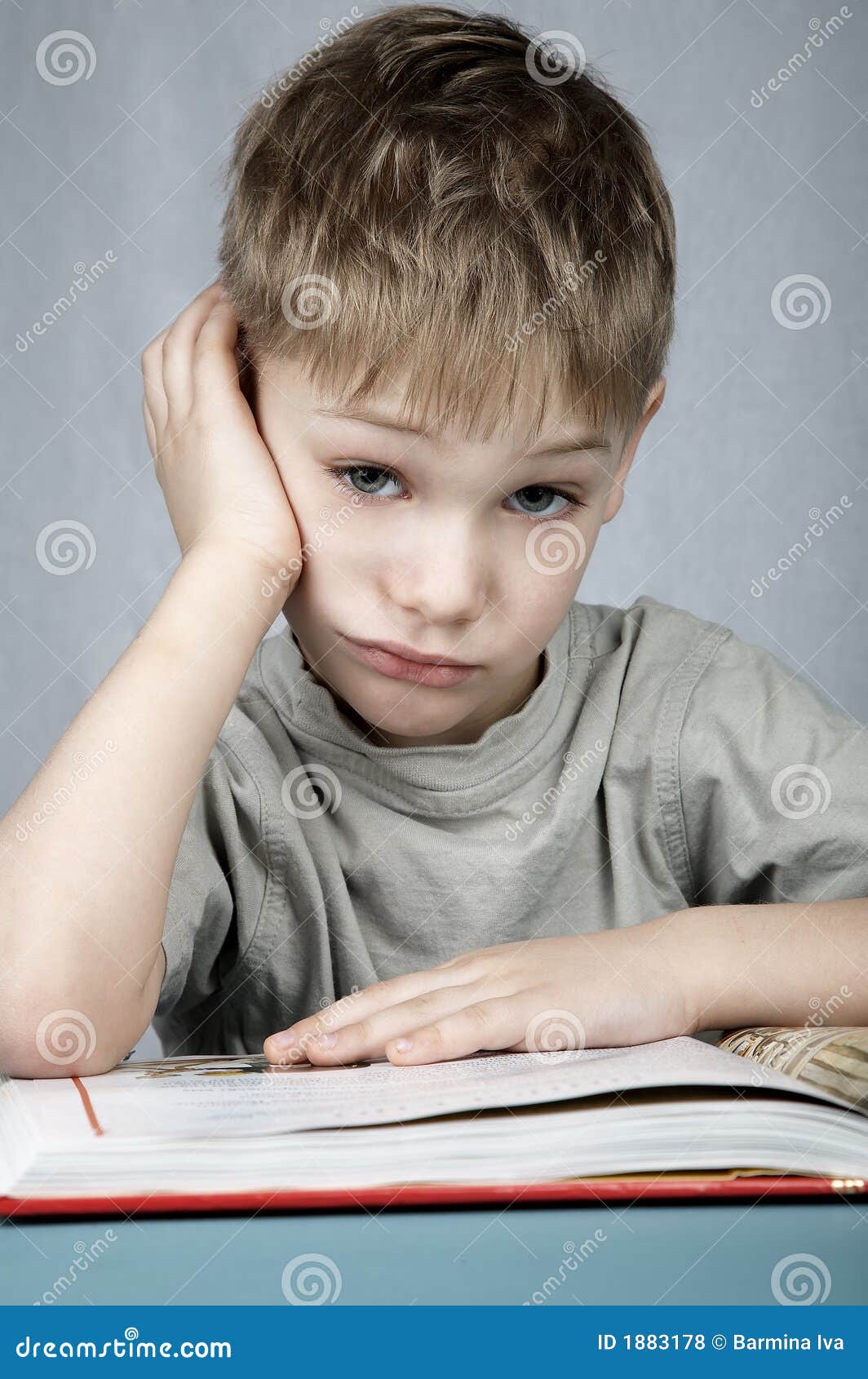Sad little reader stock photo. Image of learn, knowledge - 1883178