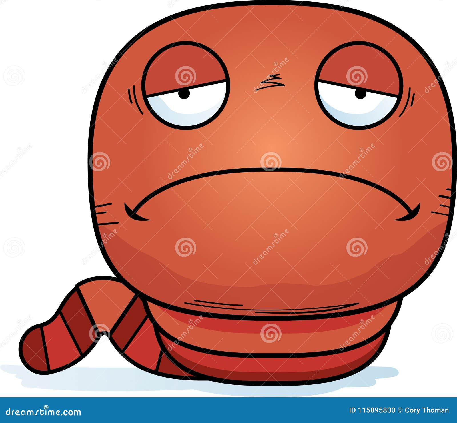 Sad Little Worm stock vector. Illustration of earthworm - 115895800