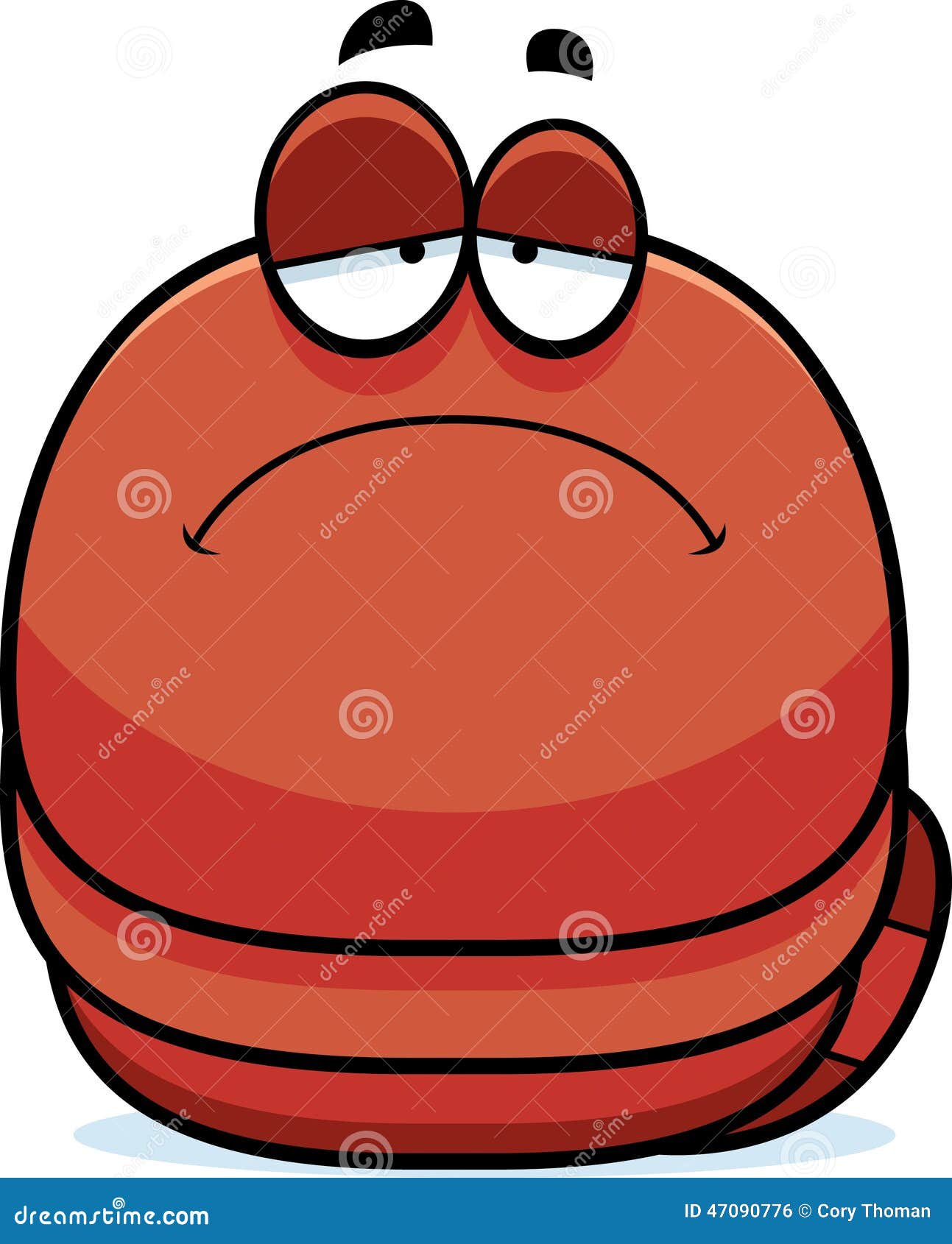 Sad Little Worm stock vector. Illustration of depressed - 47090776