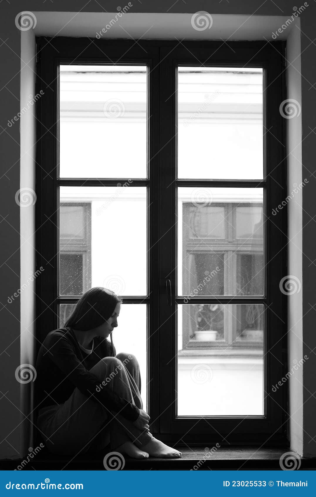 Sad and lonely stock image. Image of girl, waiting, young - 23025533