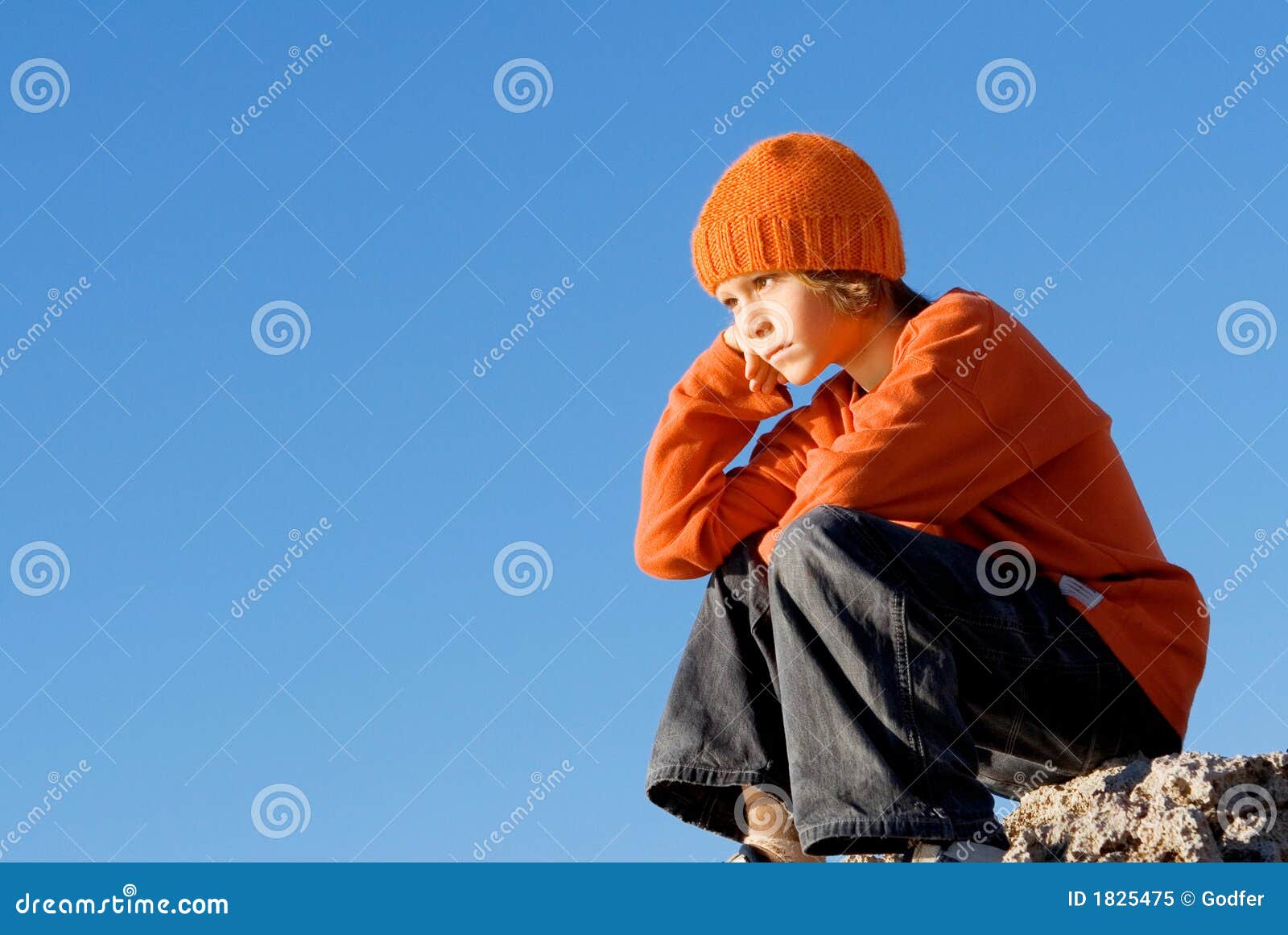 Sad lonely child stock image. Image of children, sitting - 1825475