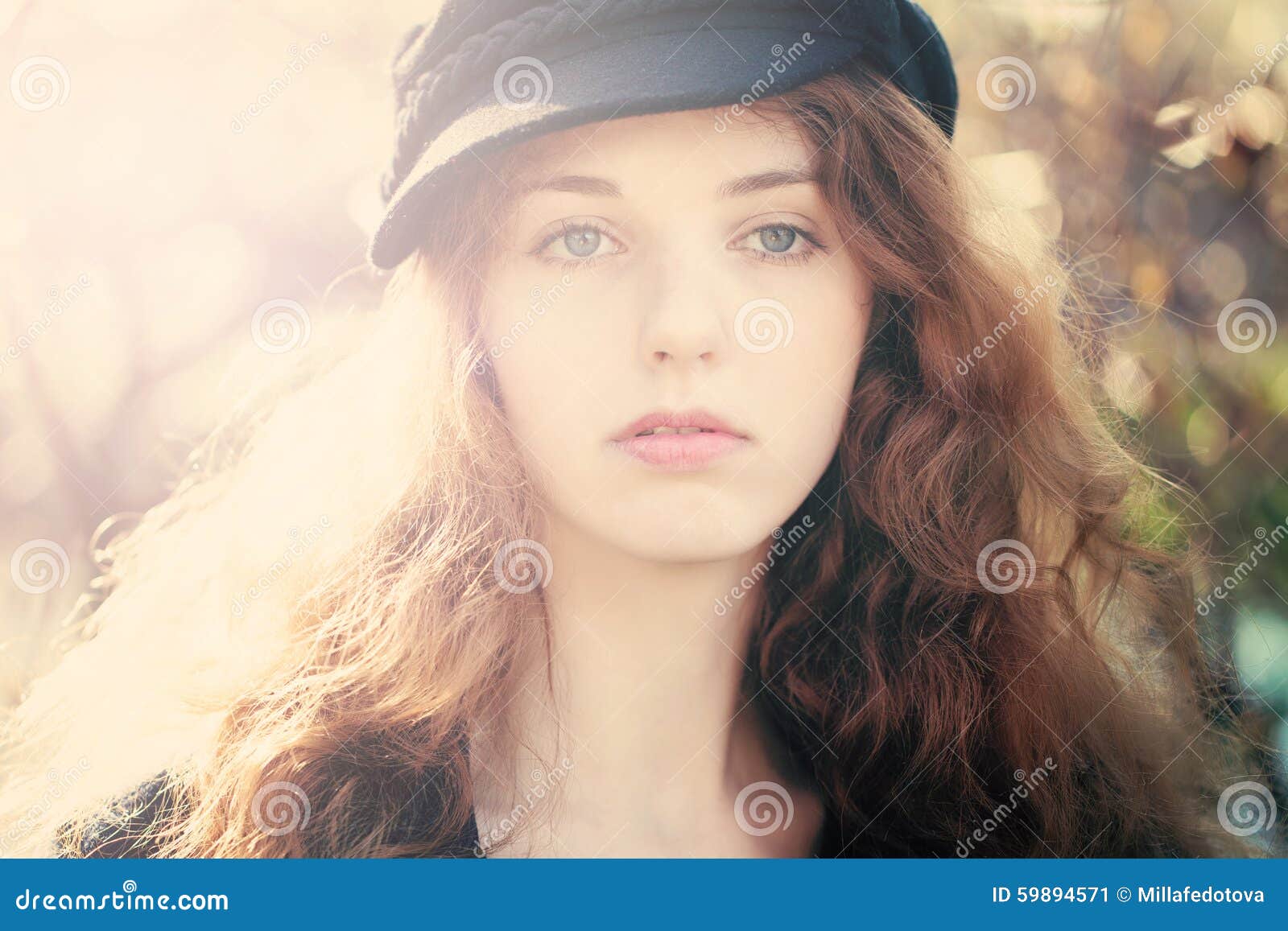 Sad Lonely Girl in Spring stock image. Image of model - 59894571