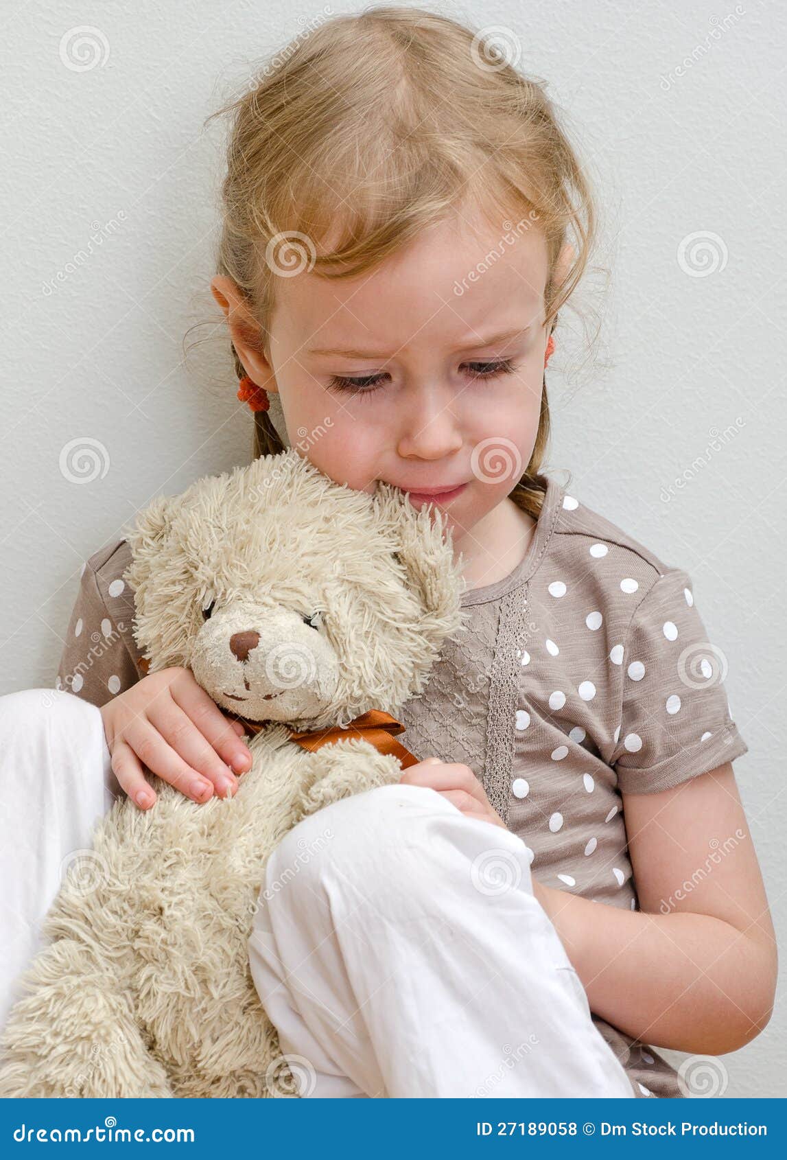Sad Lonely Little Girl Sitting On Bench Stock Image | CartoonDealer.com ...