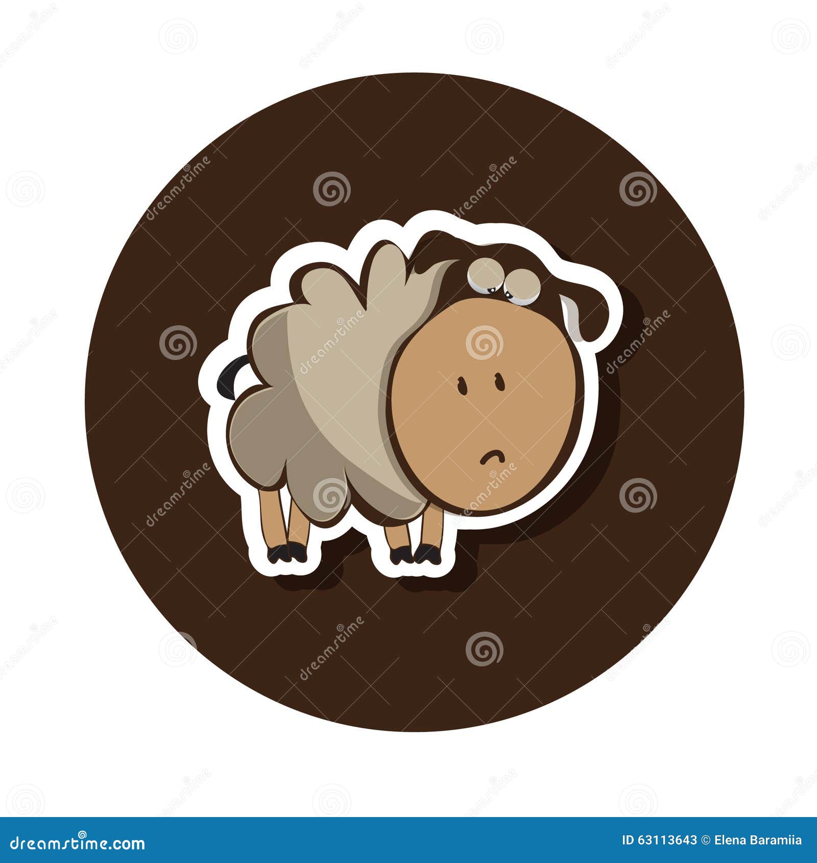 Sad lonely little lamb stock vector. Illustration of offended - 63113643