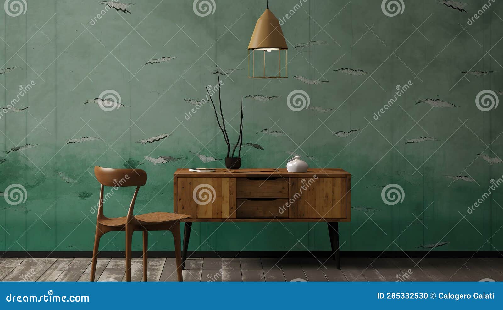 A Sad Lonely Living Room Mockup, Ai Generated Image Stock Illustration ...