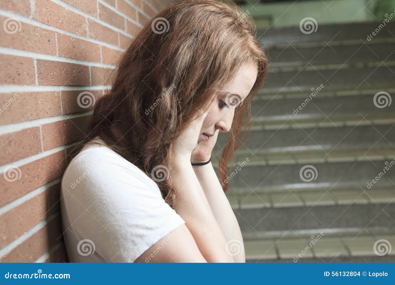 Sad lonely student stock photo. Image of melancholy, corridor - 56132804