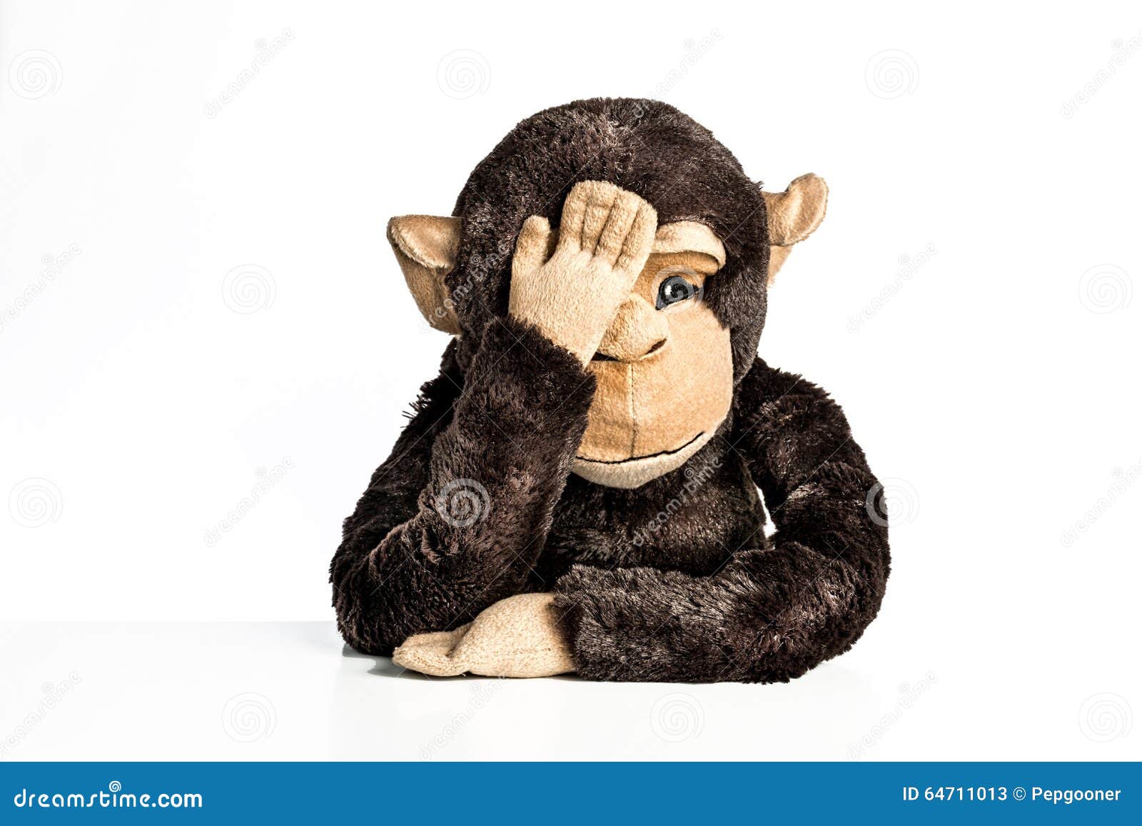 Sad, Lonely, Worried Monkey in Human Pose Stock Image - Image of ...