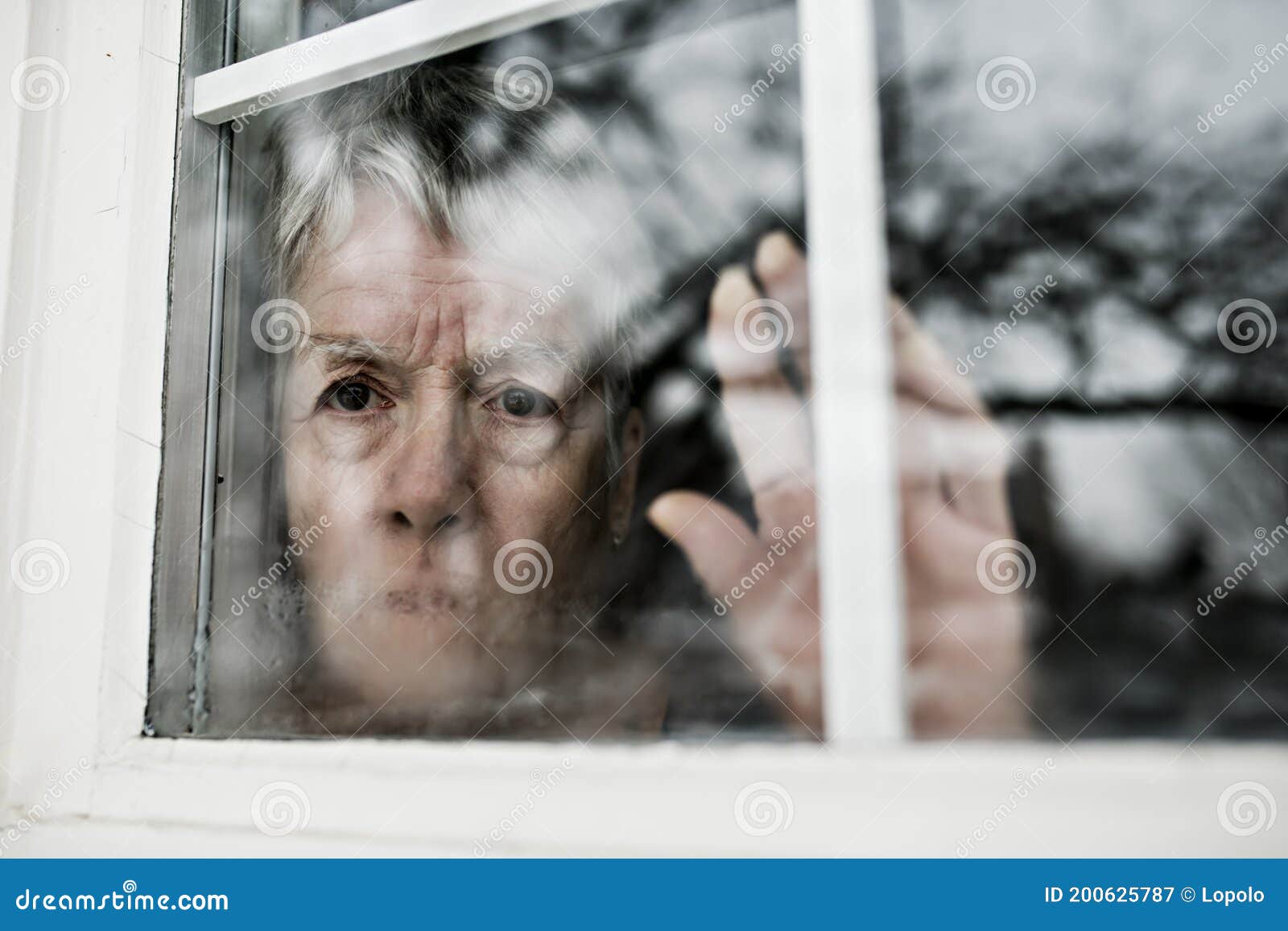A Sad Lonely 70 Years Old Senior in is Apartment Stock Image - Image of ...