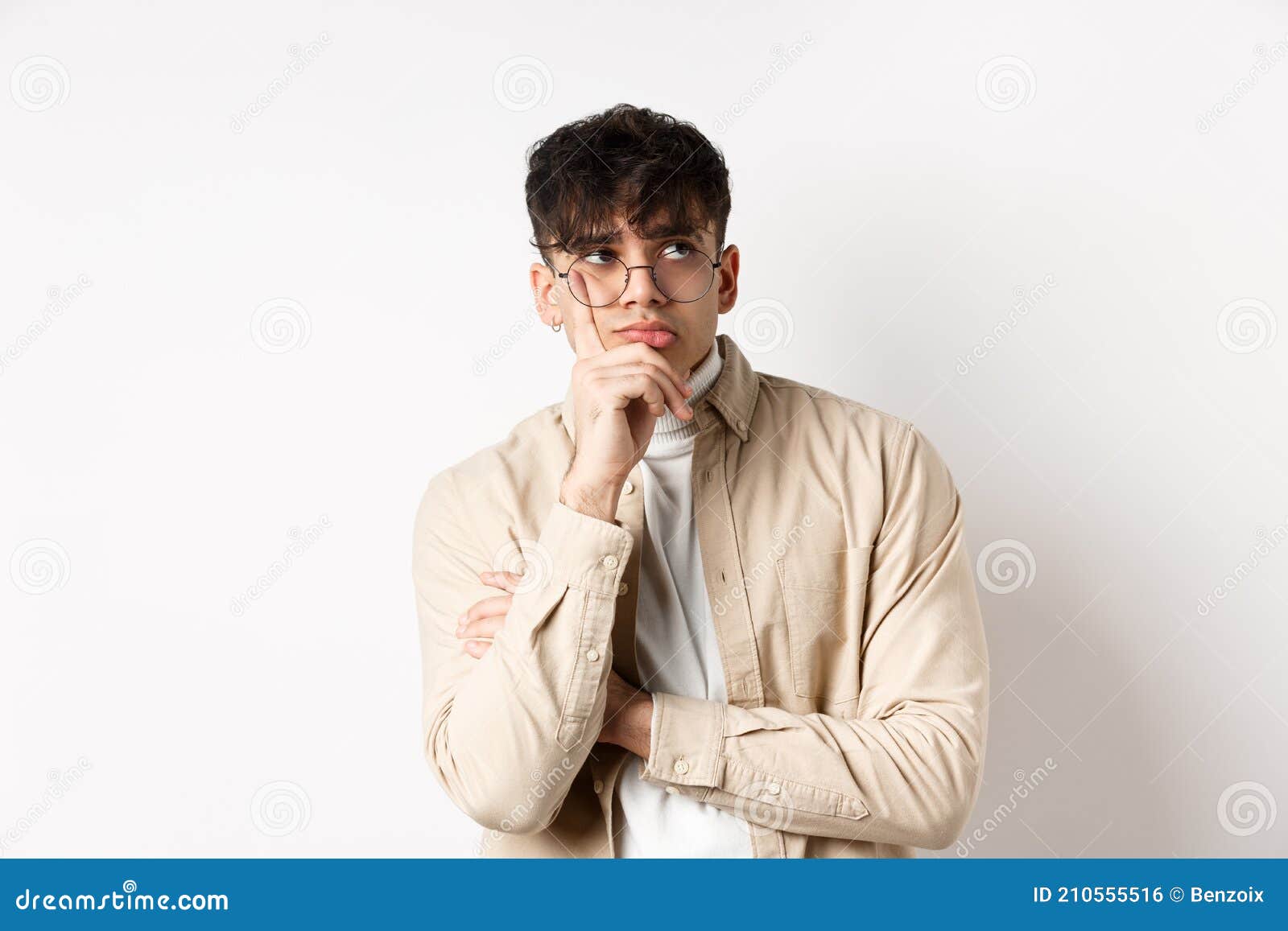 Sad and Lonely Young Man Looking at Empty Space with Distressed Face ...