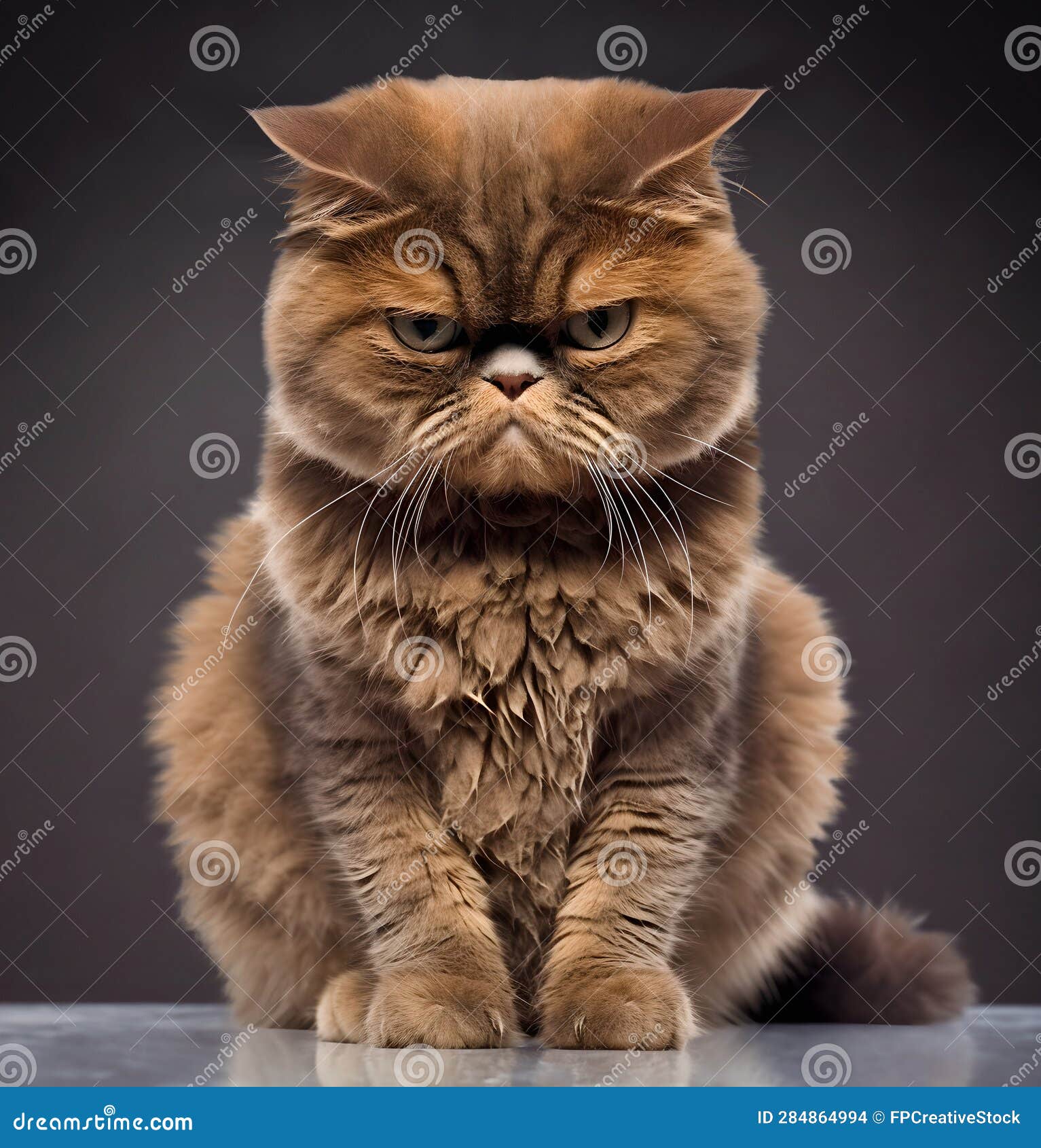 Sad Looking Cat on Isolated Background Stock Illustration ...