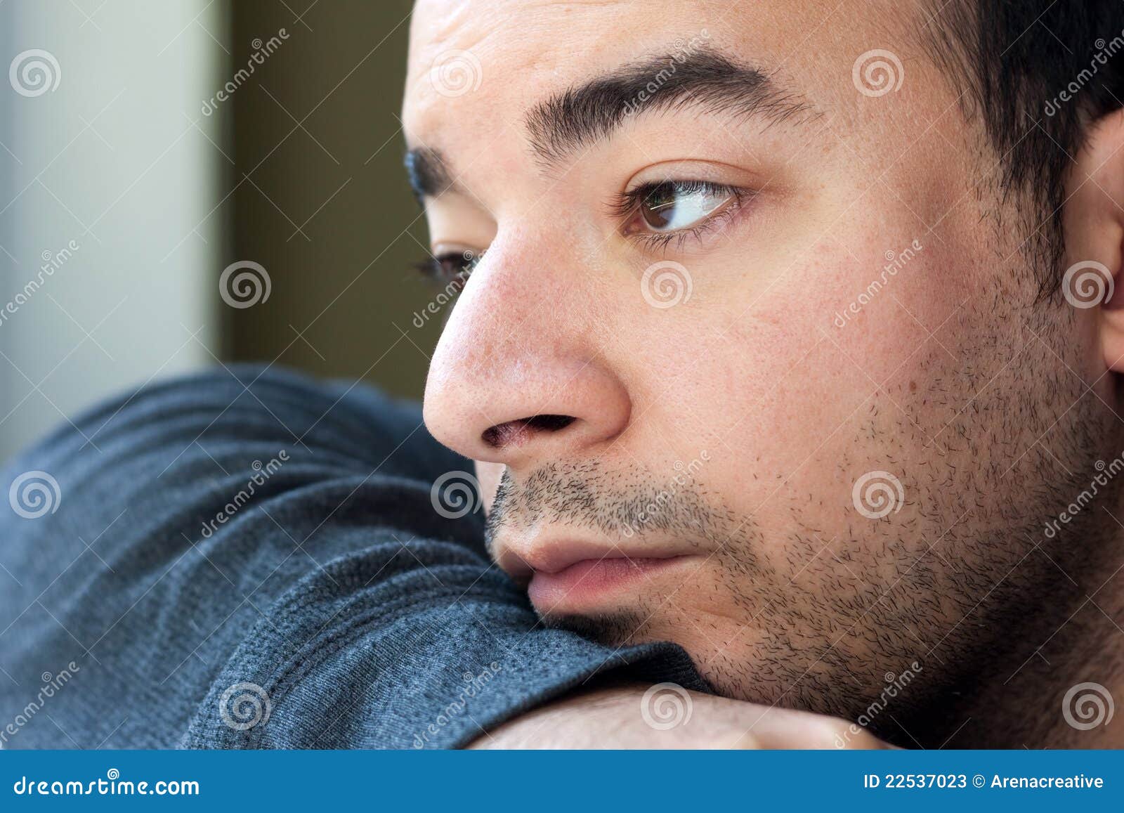 Sad Looking Depressed Young Man Stock Image - Image of sadness ...