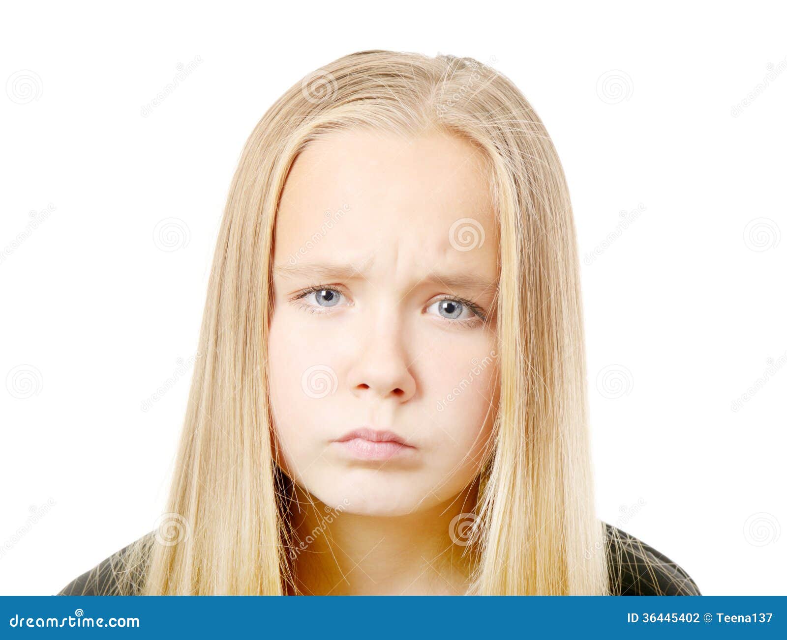 Sad looking girl stock photo. Image of closeup, emotional - 36445402