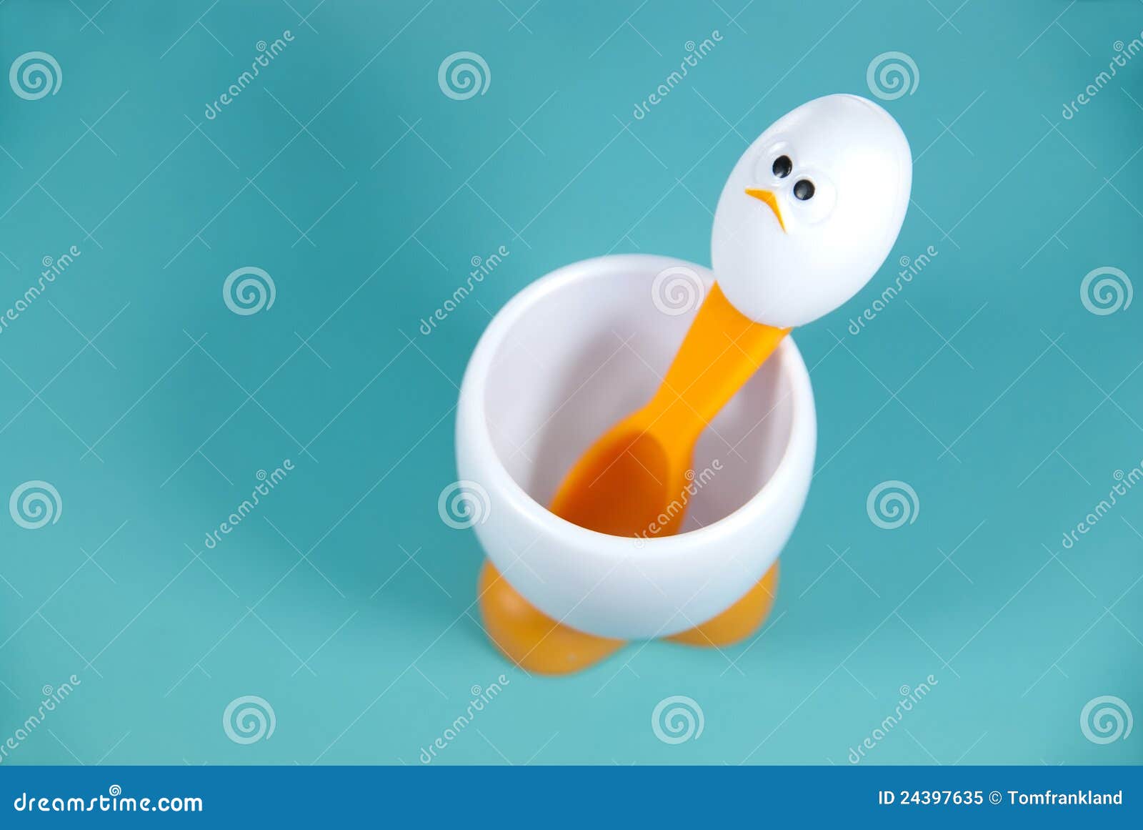Sad Looking Spoon and Egg Cup Stock Image - Image of closeup, china ...