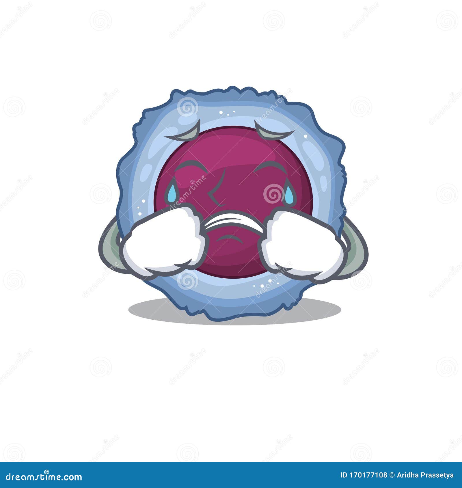 Sad of Lymphocyte Cell Cartoon Mascot Style Stock Vector - Illustration ...