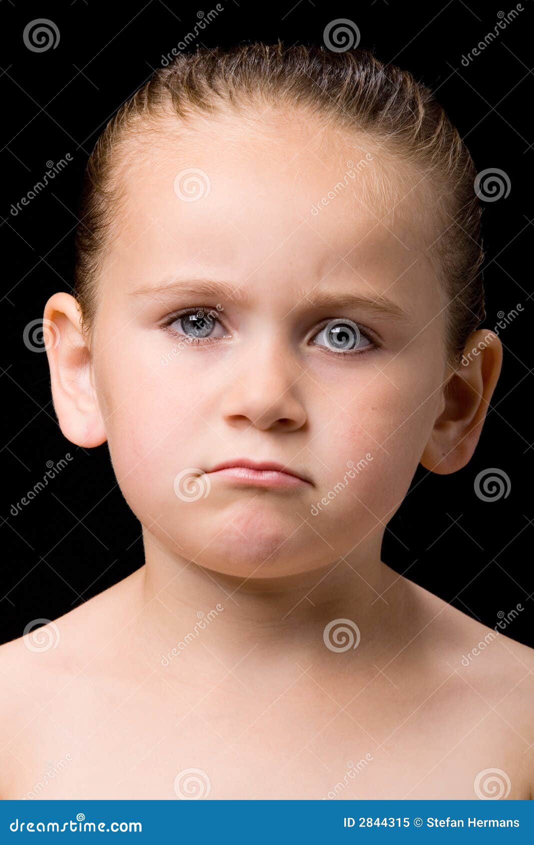 Sad or mad kid portrait stock image. Image of emotion - 2844315
