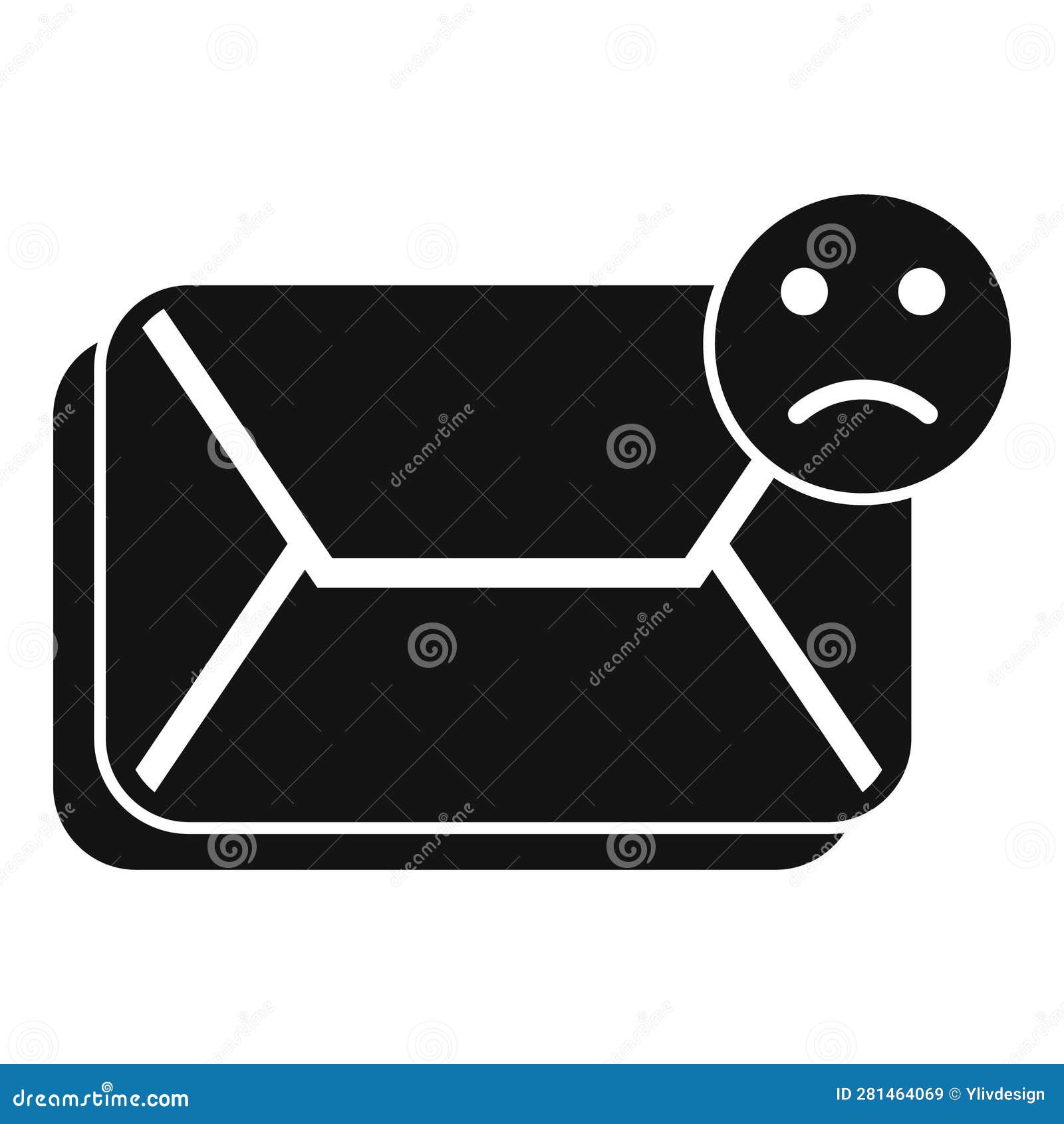 Sad Mail Icon Simple . Dislike Social Stock Illustration - Illustration ...