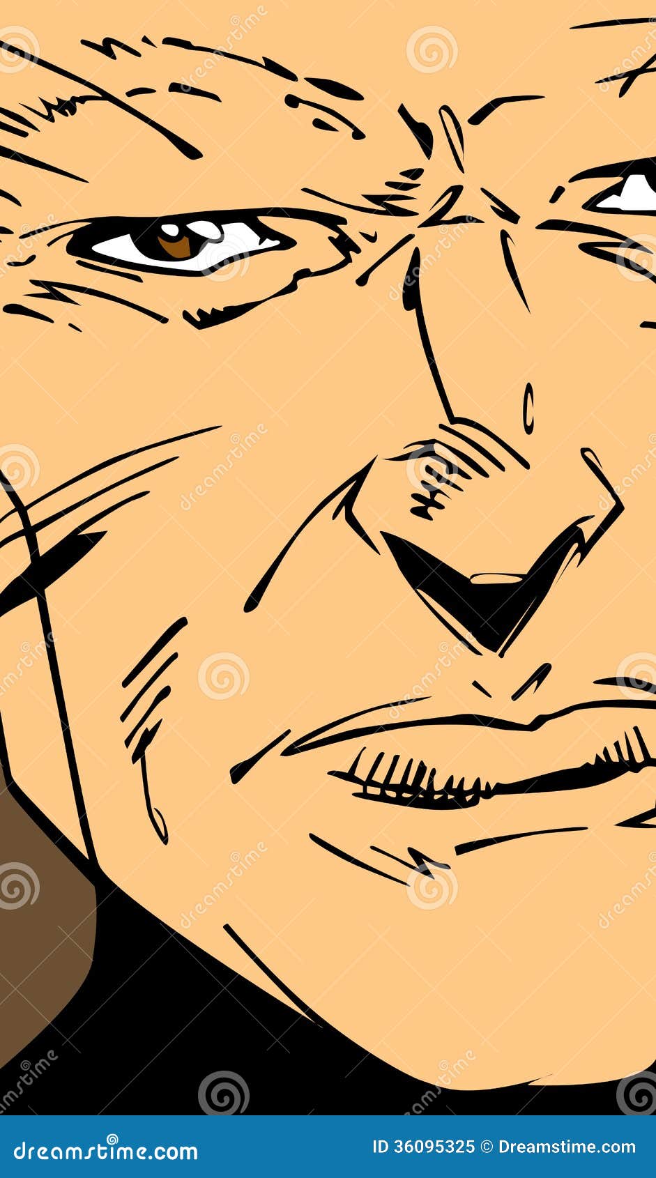 Sad male face stock illustration. Illustration of creative - 36095325