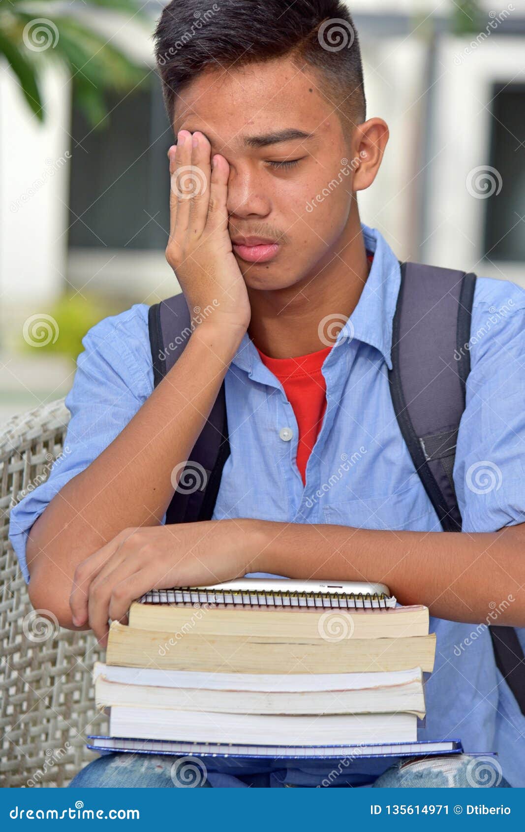 Sad Male Student stock image. Image of education, school - 135614971