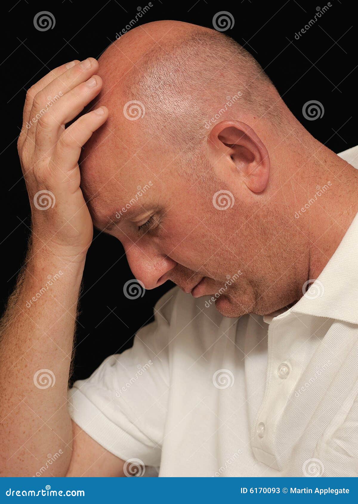 Sad man stock image. Image of worrying, posed, studio - 6170093