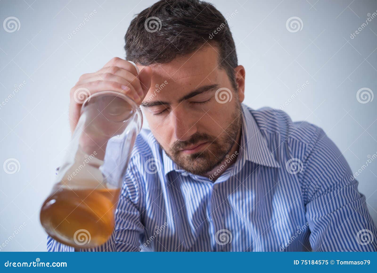 Sad Man Alcohol Addicted Feeling Bad Stock Image - Image of dependence ...