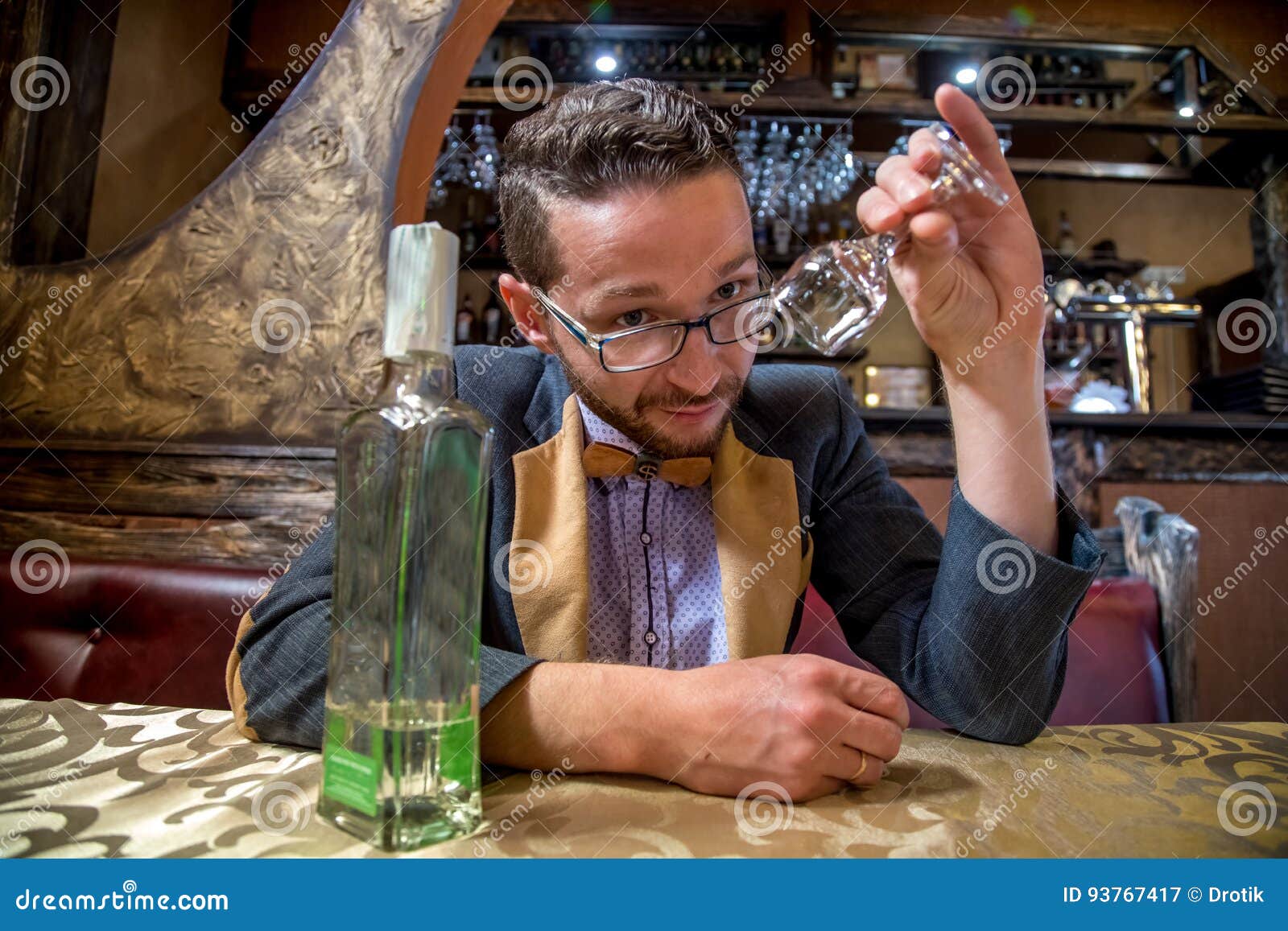Sad man in a bar stock image. Image of dinner, classic - 93767417