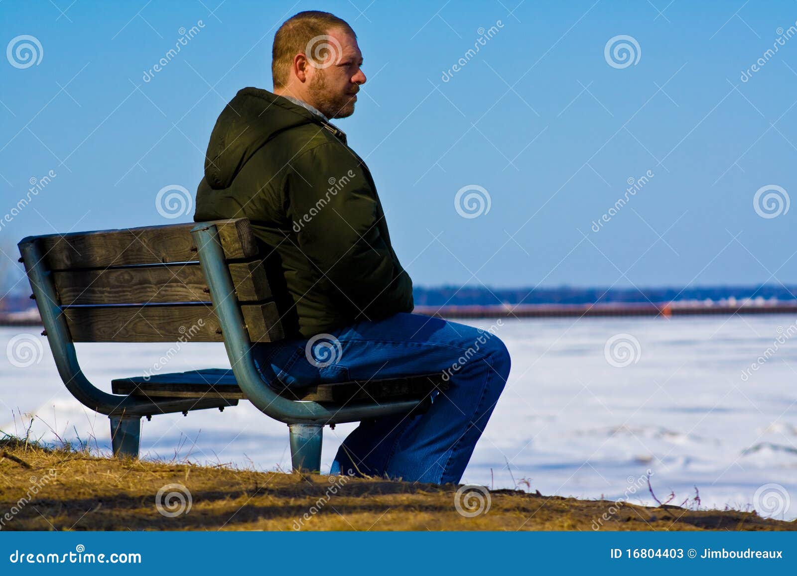 Sad man on a bench stock image. Image of outdoors, cold - 16804403