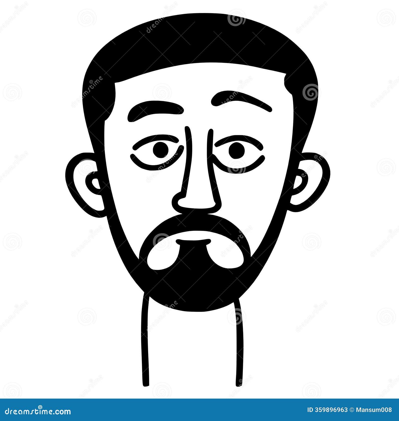 Sad Man Cartoon Illustration Graphic Design Stock Illustration ...