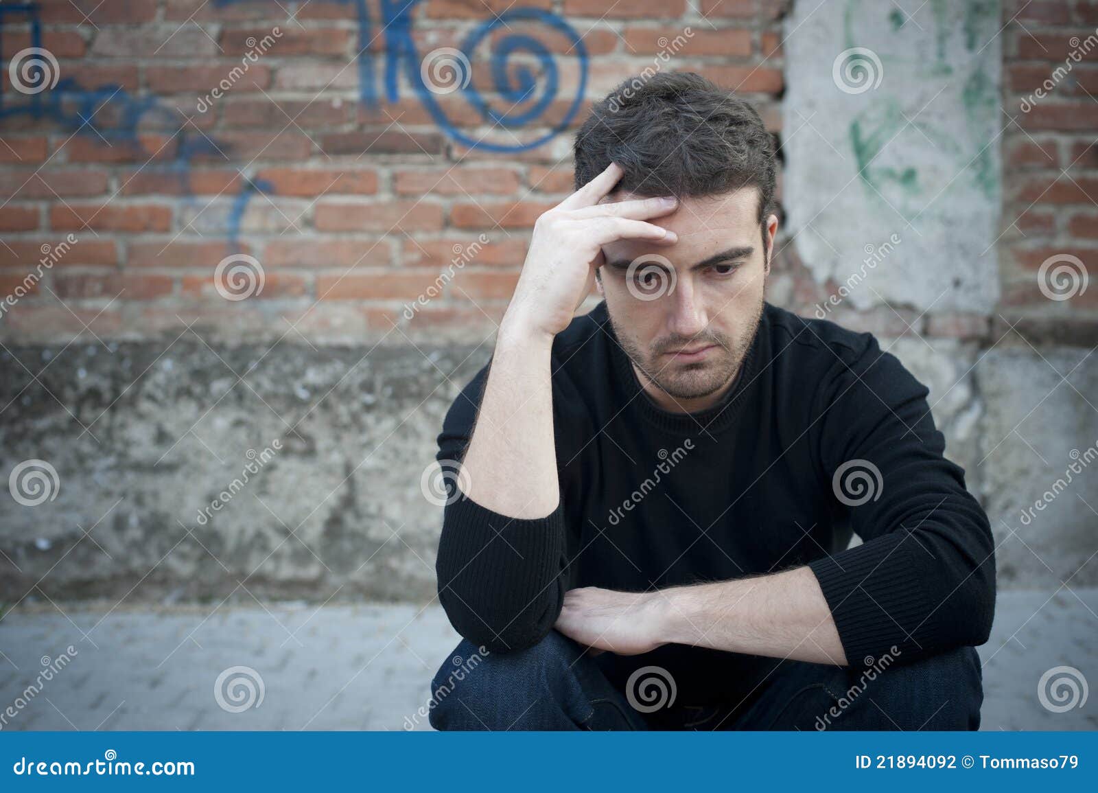 Sad man city stock photo. Image of people, sadness, city - 21894092