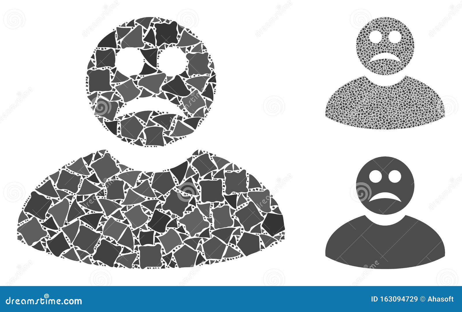 Sad Man Composition Icon of Joggly Elements Stock Illustration ...