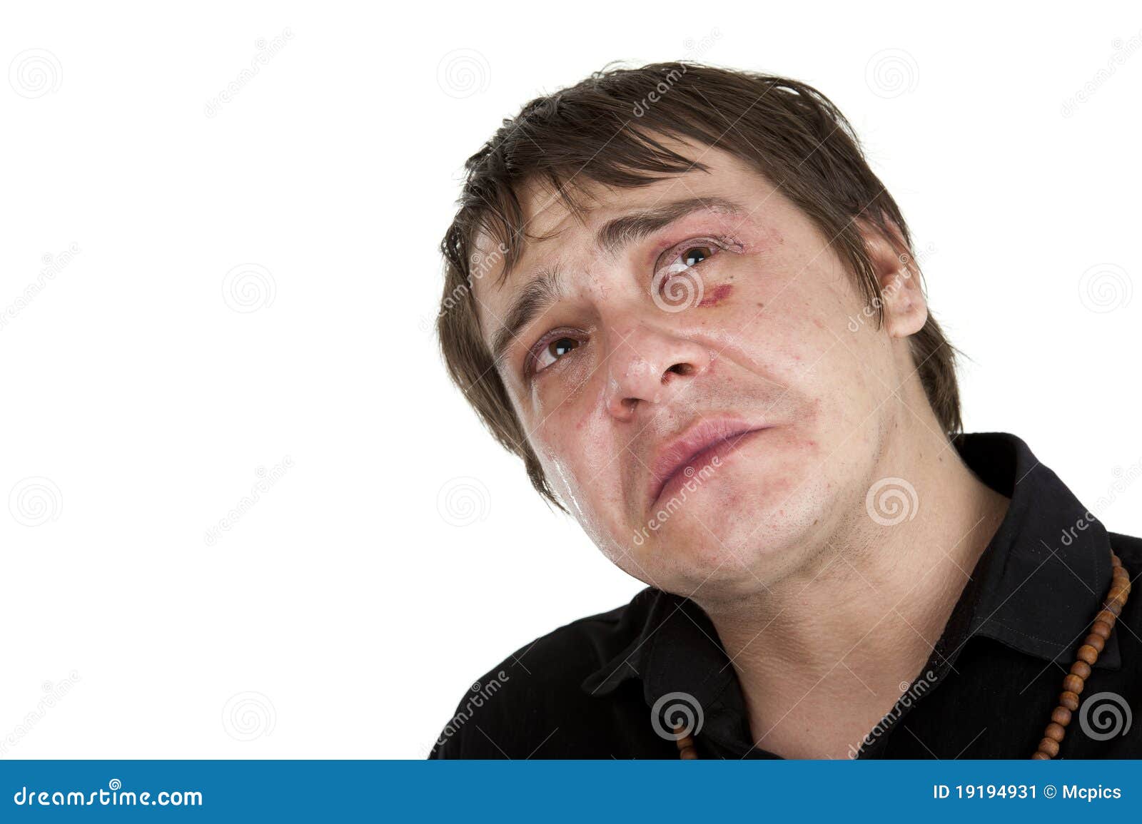 Sad man crying stock image. Image of tear, accident, look - 19194931