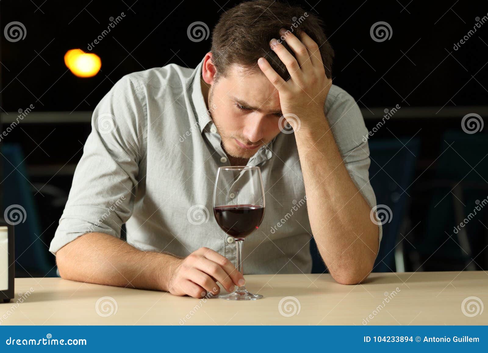 Sad Man Drinking Wine in a Bar Stock Photo - Image of alcohol, lonely ...