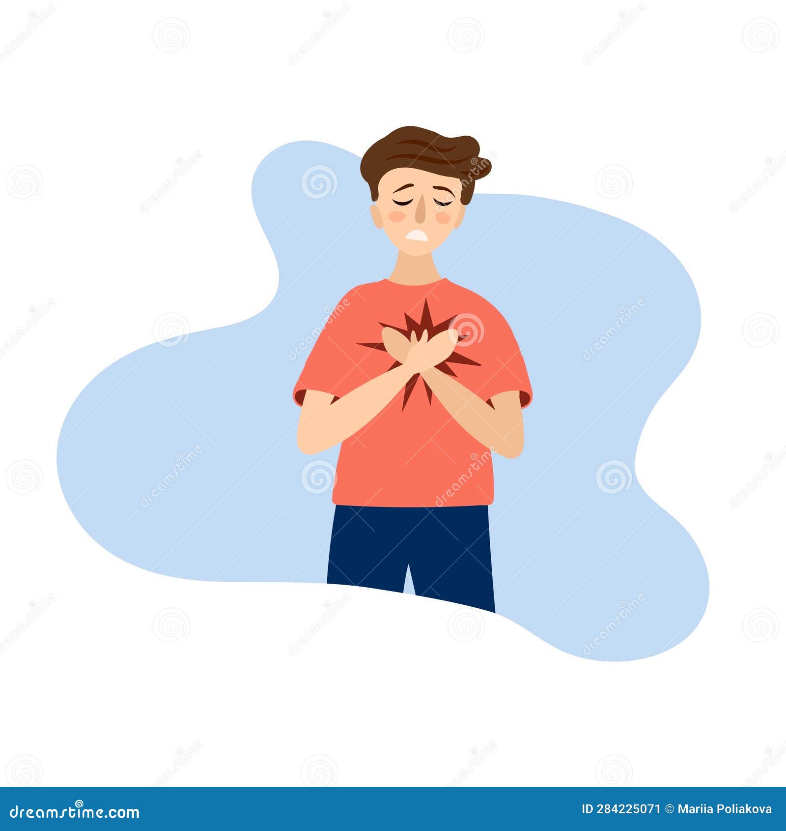 Sad Man with Emptiness Inside. Stock Illustration - Illustration of ...
