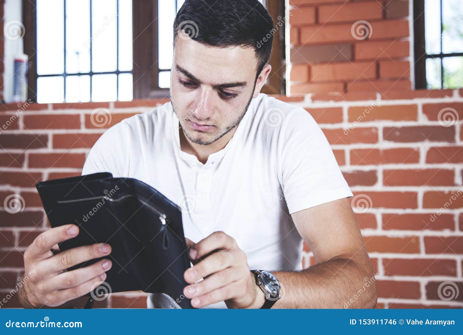 Sad man hand wallet stock photo. Image of bankruptcy - 153911746
