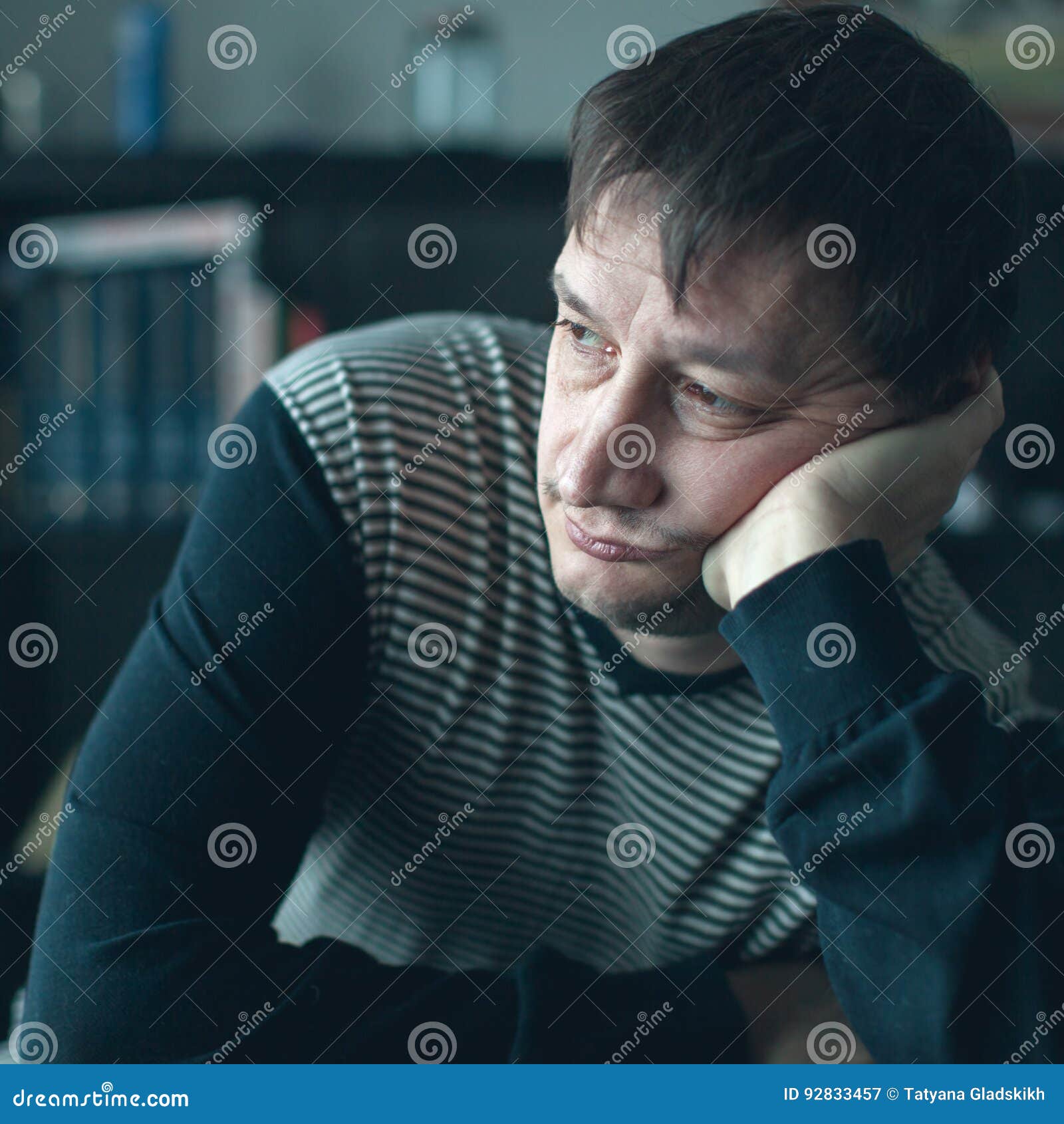 Sad man at home stock image. Image of hangover, sore - 92833457
