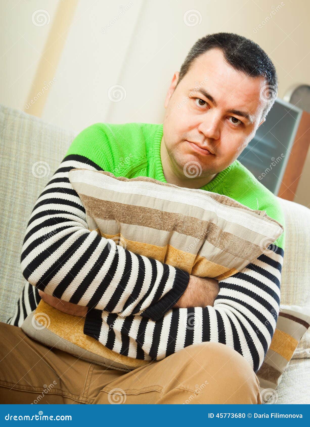 Sad man at home stock photo. Image of solitude, worried - 45773680