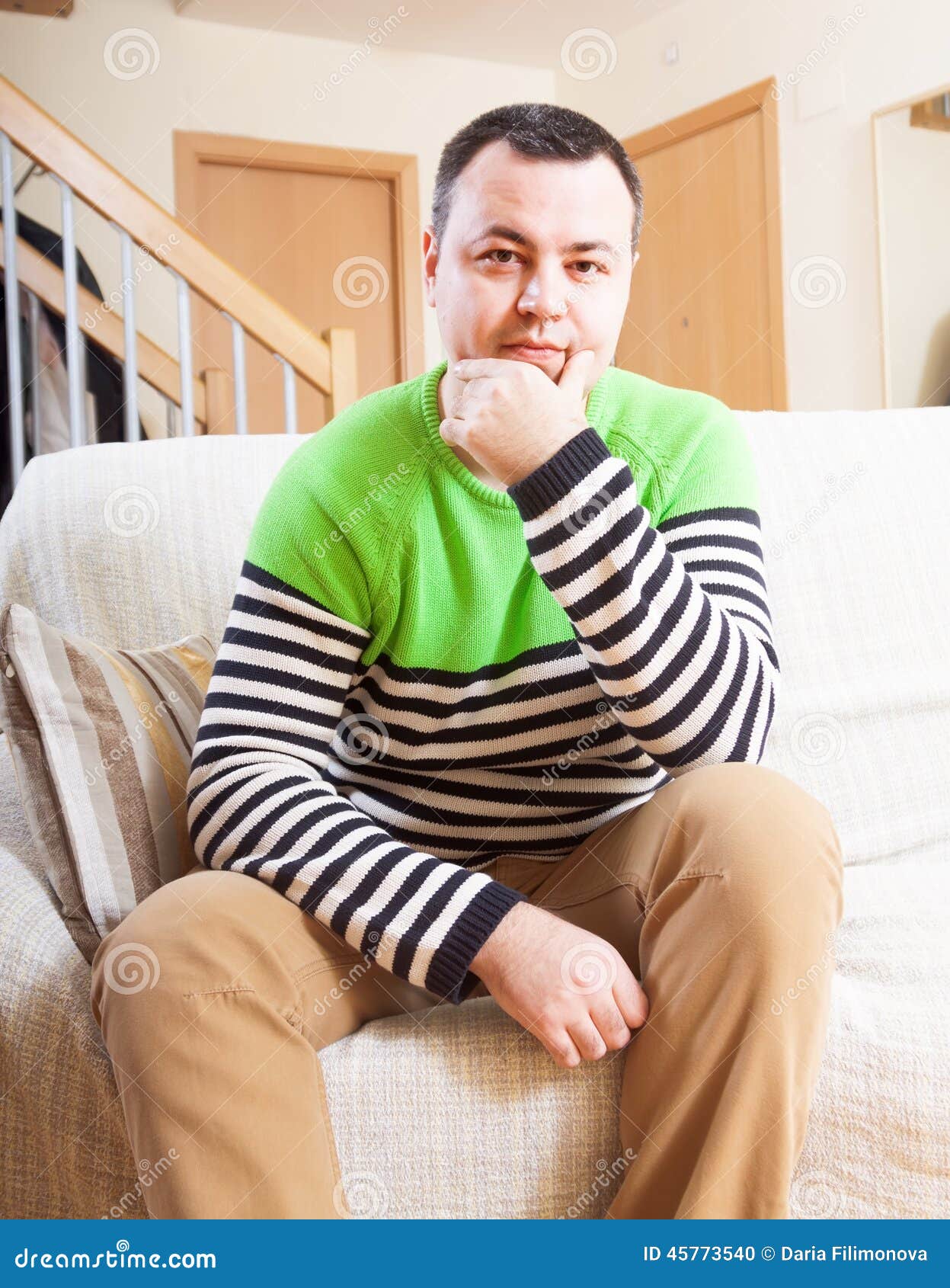 Sad man at home stock photo. Image of problems, expression - 45773540