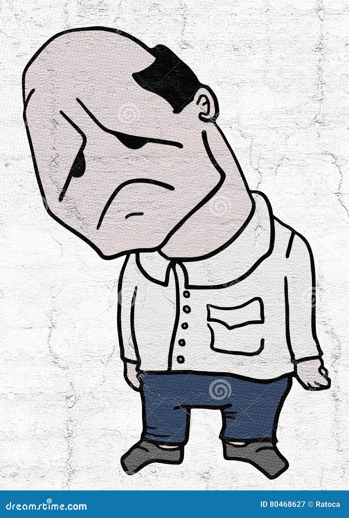 Sad man illustration stock illustration. Illustration of sadness - 80468627